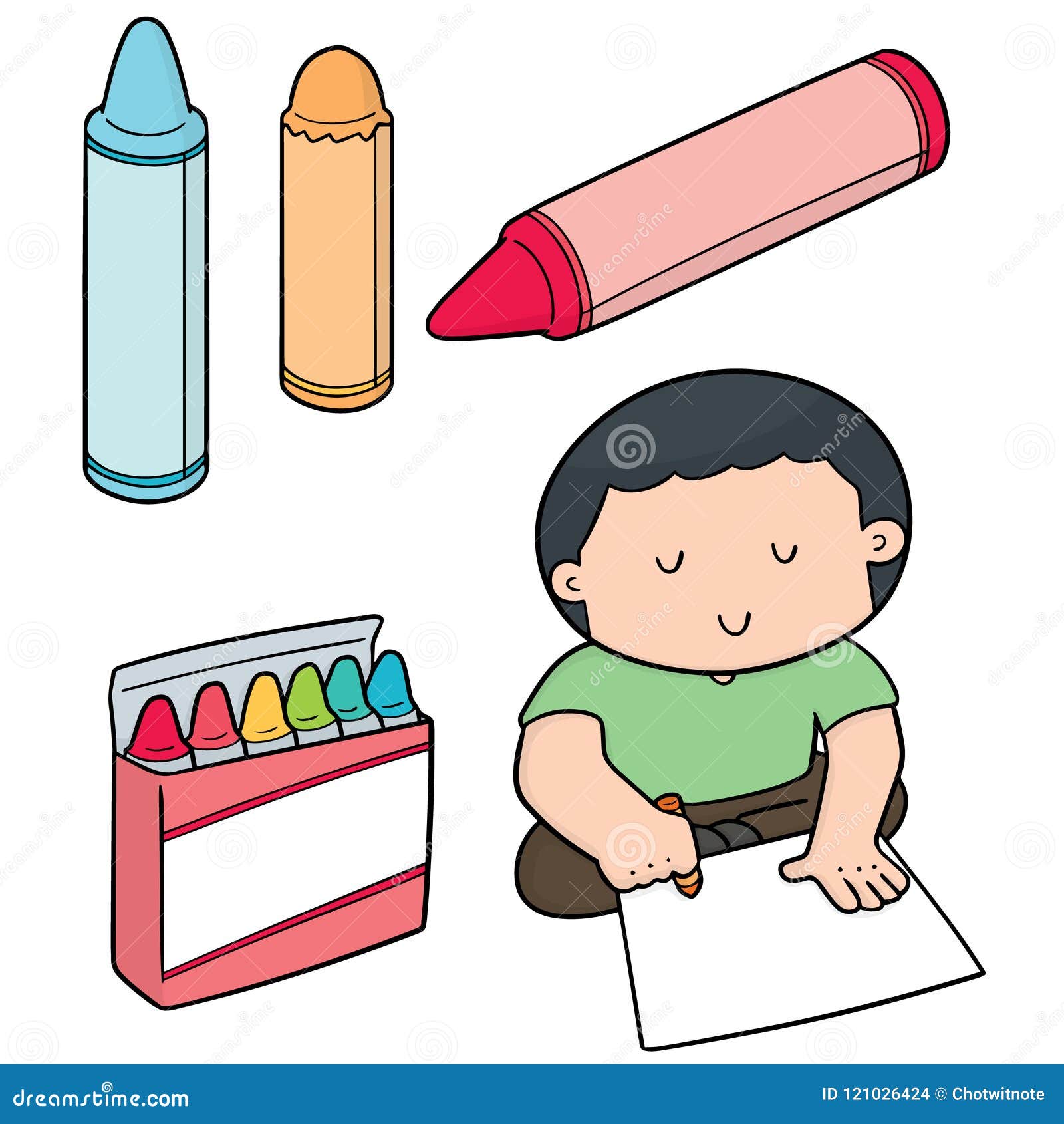 Vector set of crayons stock vector. Illustration of hand - 121026424