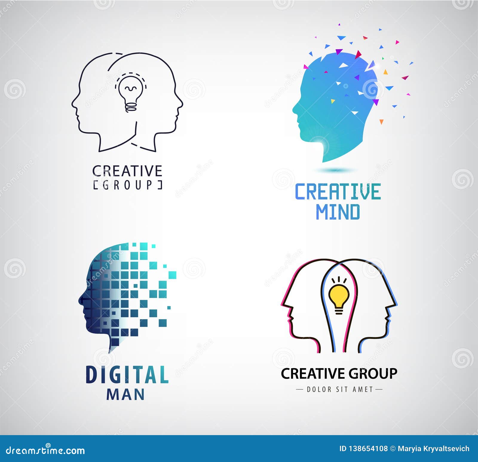Vector Set of Creative Group, Teamwork, Brainstorm, Creative Mind Stock ...