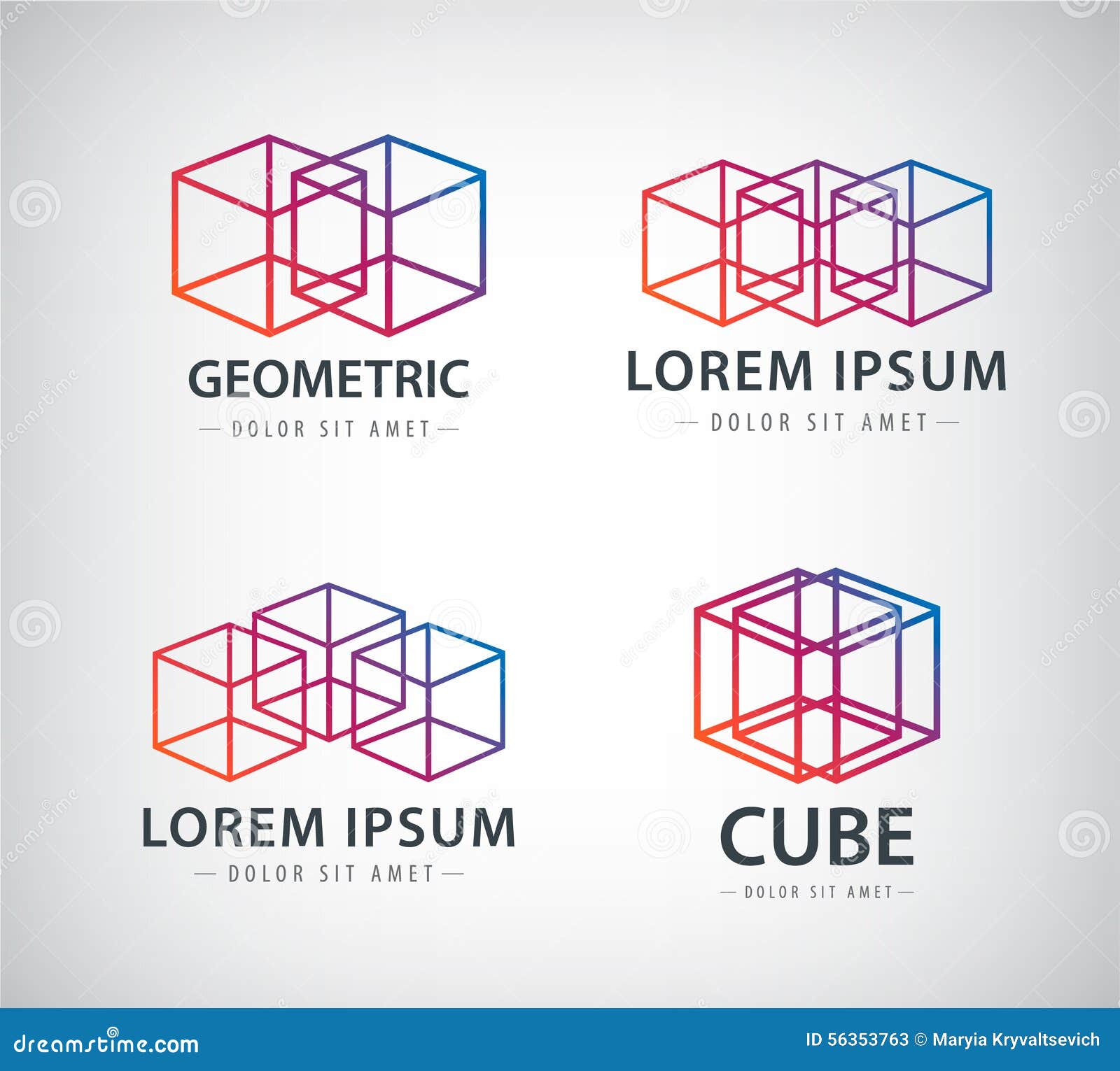 Vector Set Of Cube Construction Logos, Icons | CartoonDealer.com #56353763