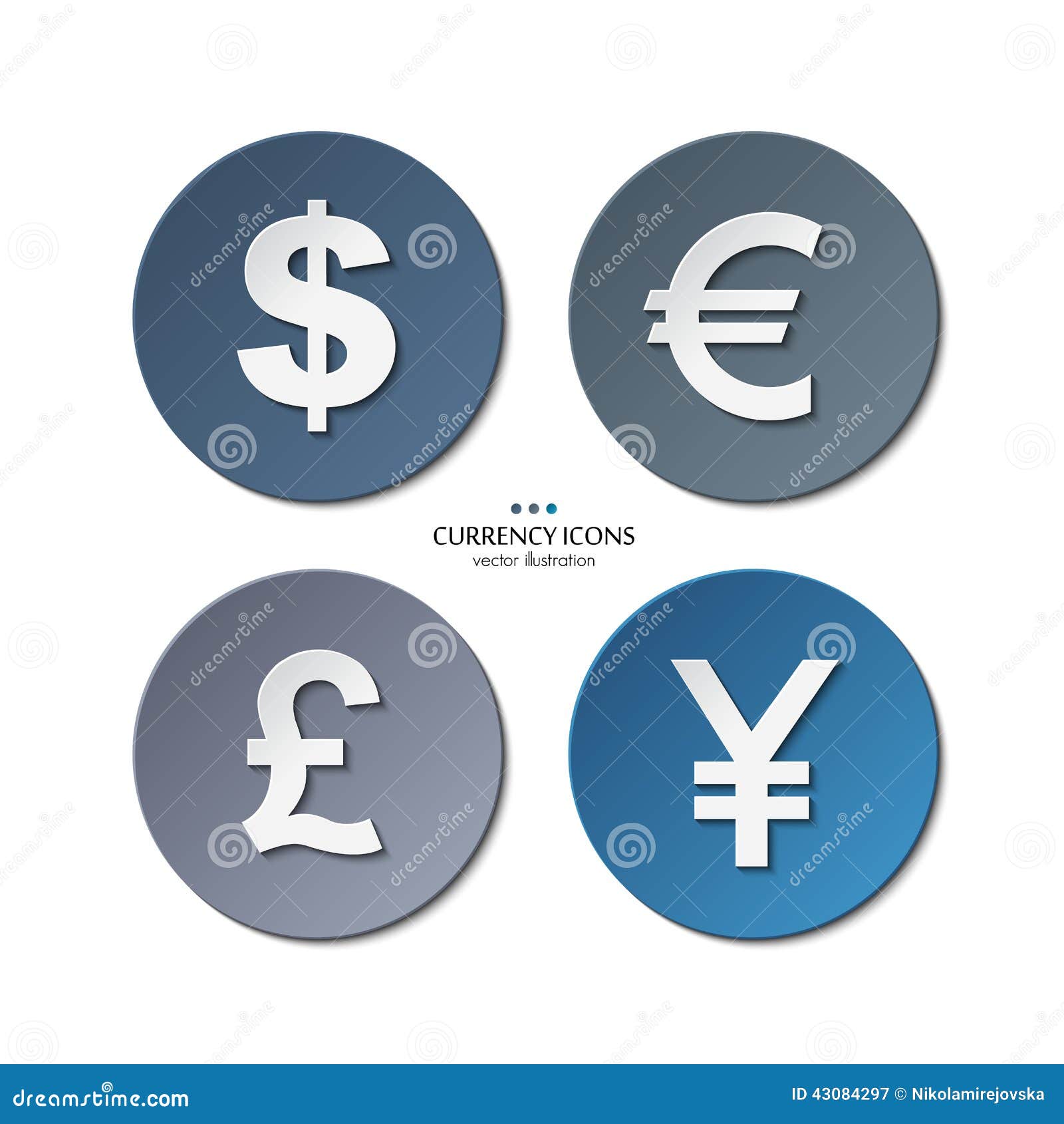 Vector Set of Currency Icons, Dollar, Euro, Pound Stock Vector ...