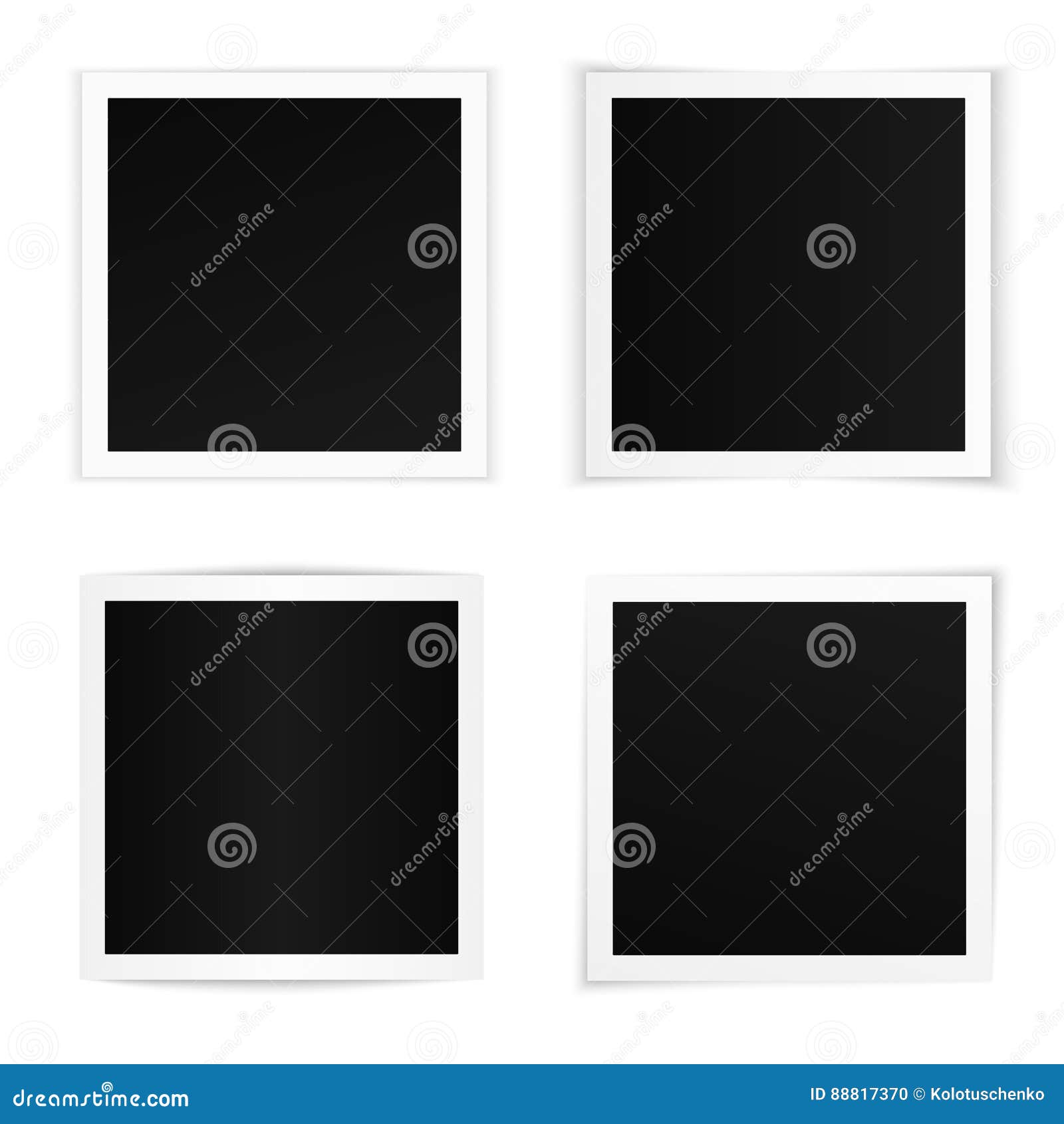 Vector Set Of Curved Square Photo Frames | CartoonDealer.com #88817370