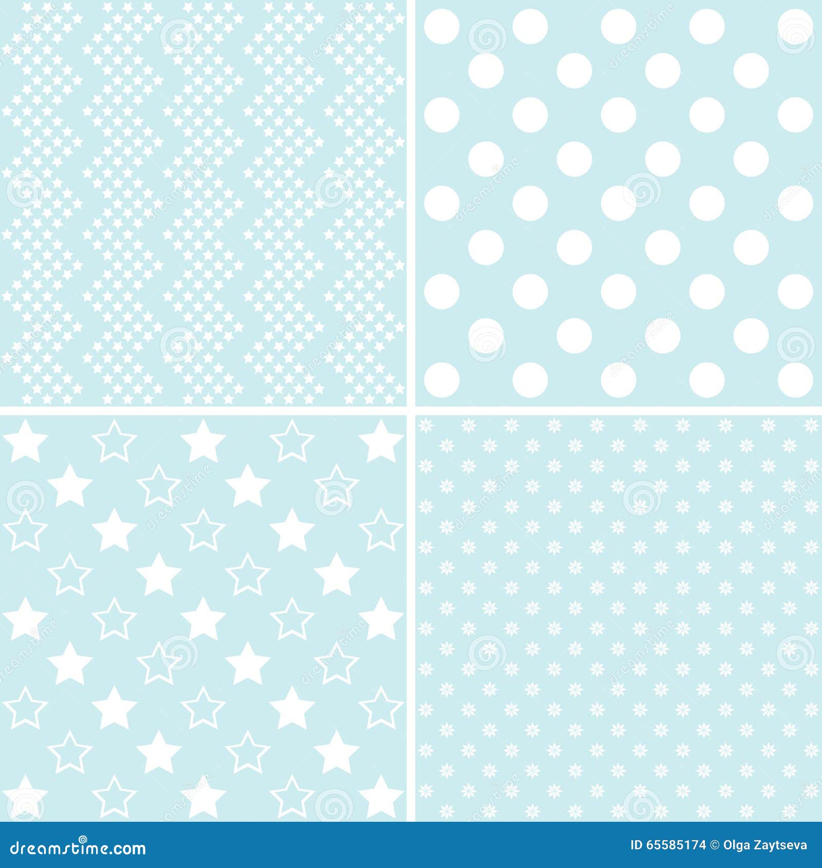 Vector Set of 4 Cute Background Patterns. Stock Illustration ...
