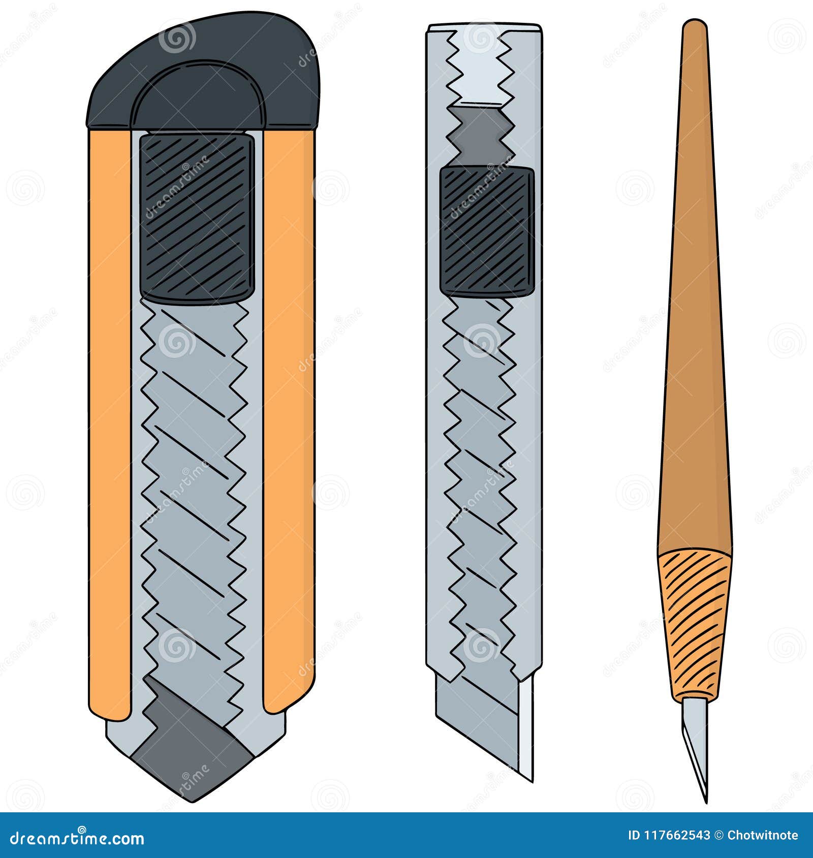 Vector set of cutter stock vector. Illustration of blade - 117662543
