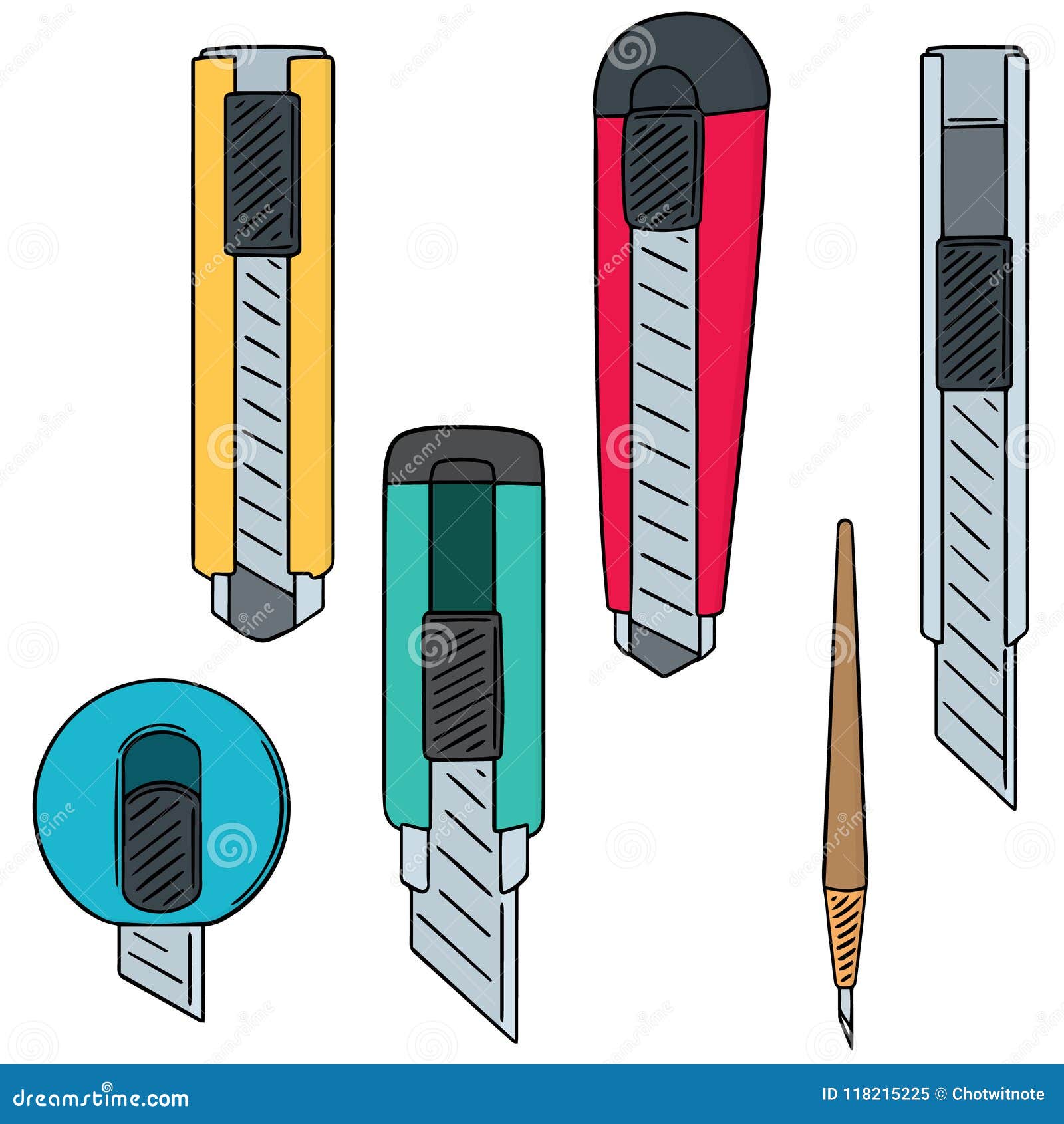 Vector set of cutter stock vector. Illustration of icon - 118215225
