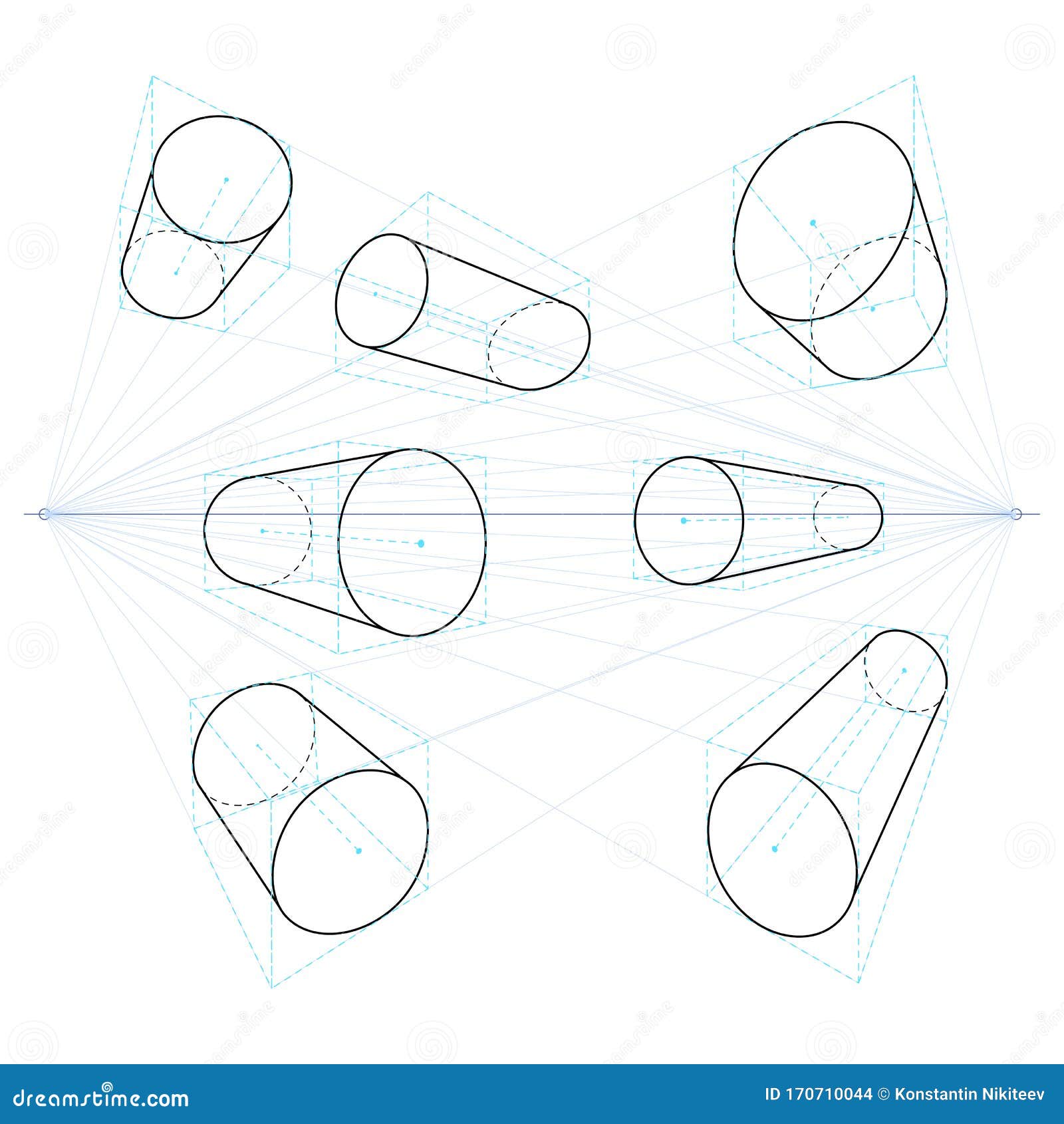 Vector Set of Cylinders stock vector. Illustration of form - 170710044