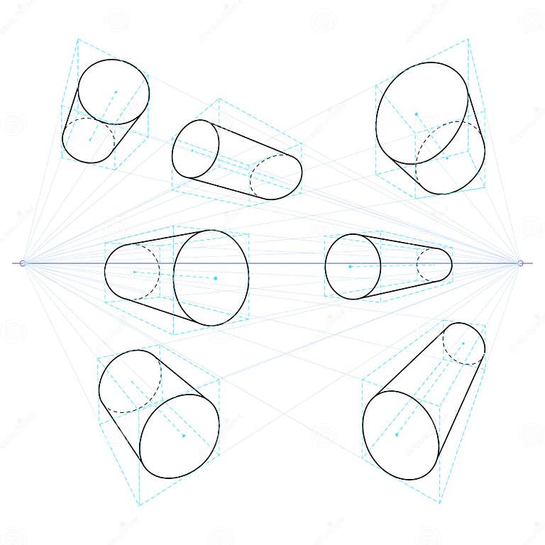 Vector Set of Cylinders stock vector. Illustration of form - 170710044