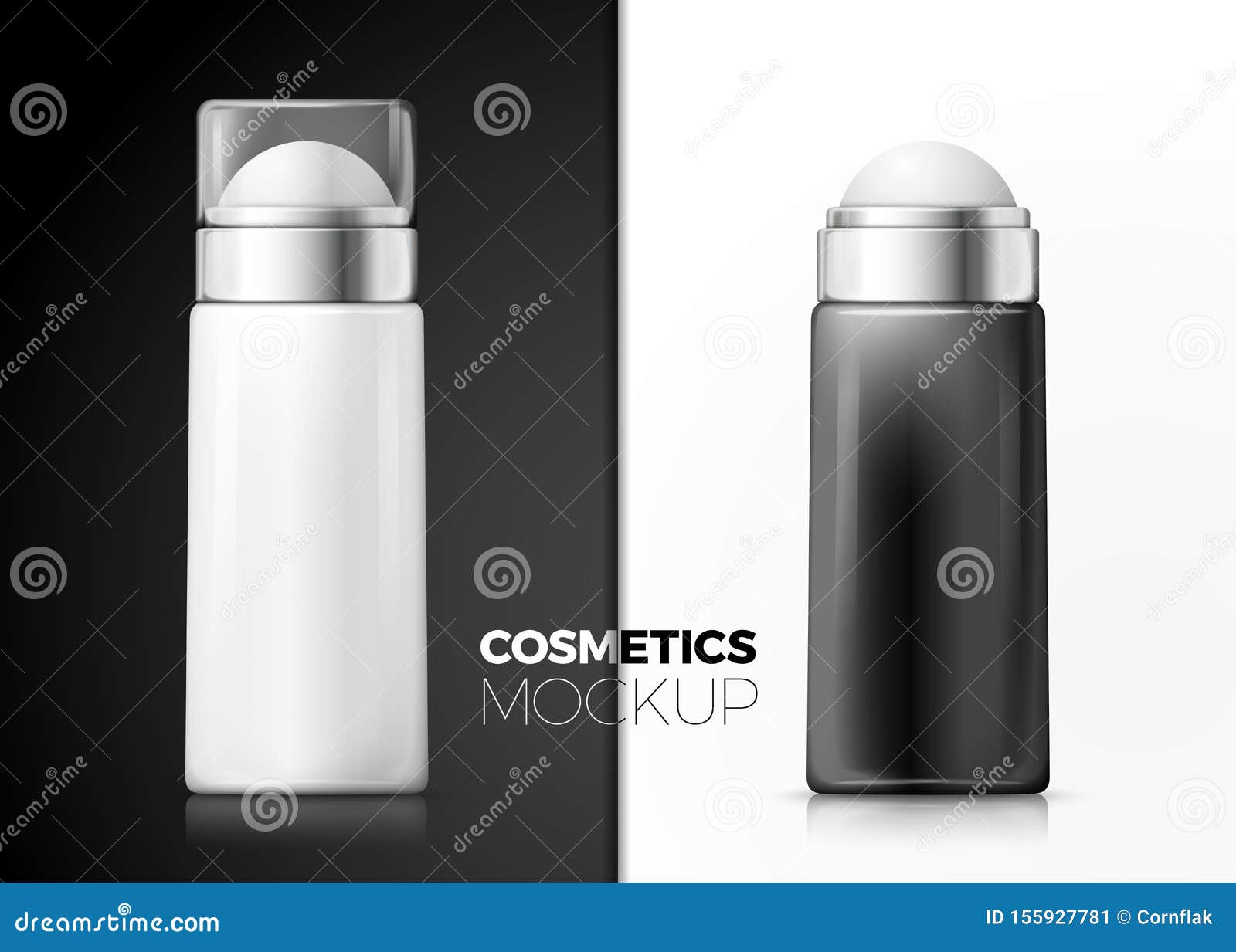 Vector Set 3d Realistic Deodorant Bottle on Table Stock Vector ...