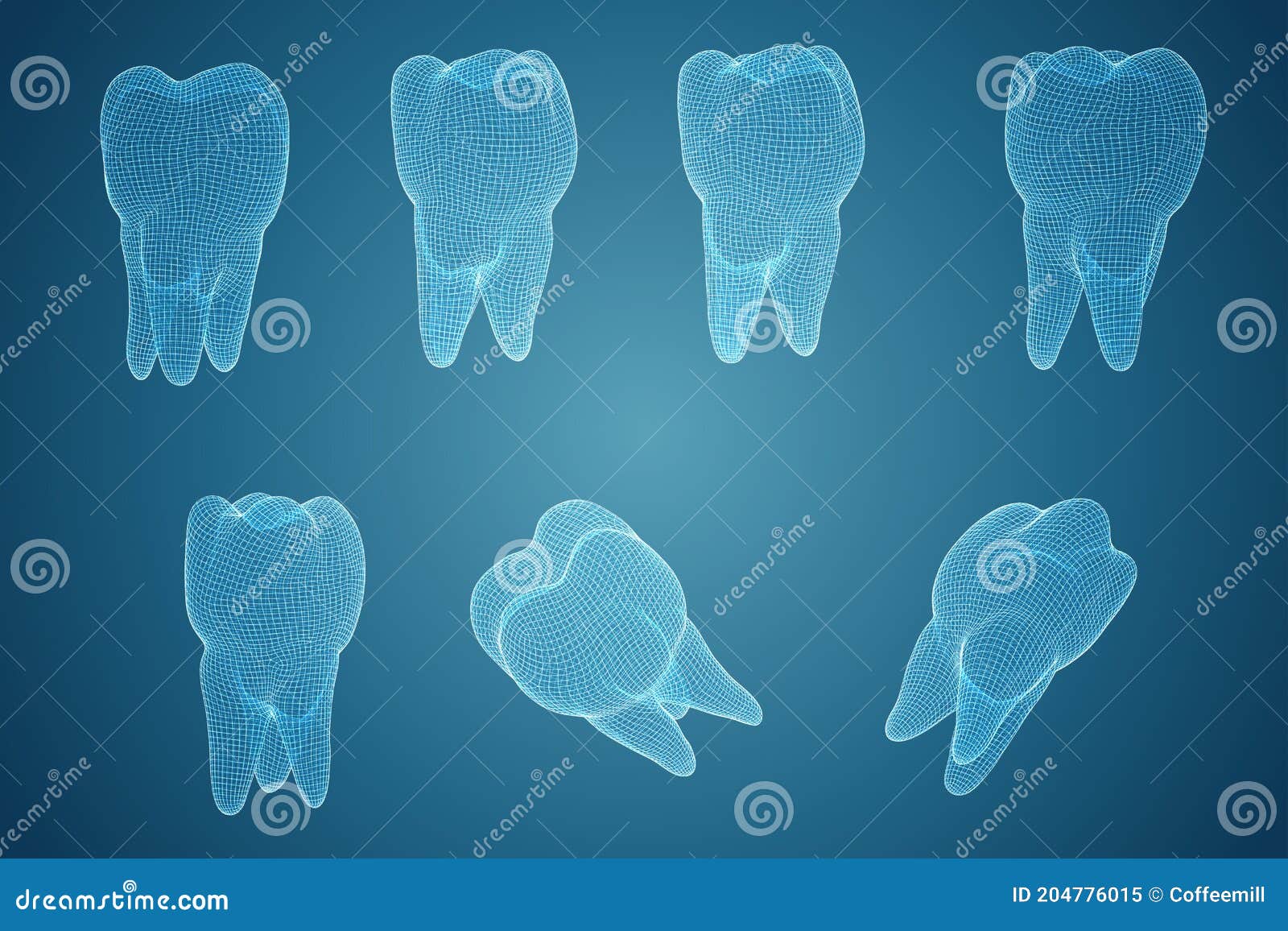 Vector Set of 3d Teeth for Dental Medicine Stock Vector - Illustration ...