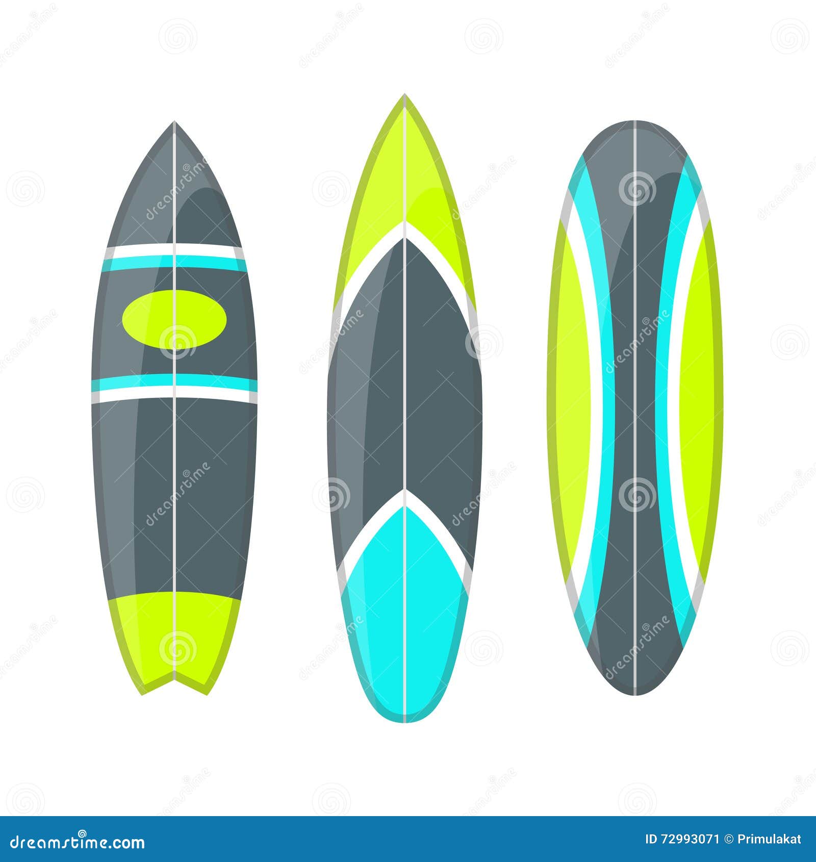 Vector Set of Decorated Colorful Surfboards Stock Vector - Illustration ...