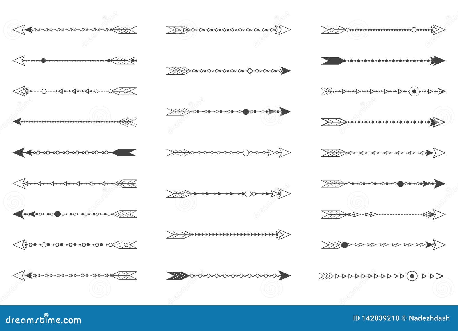 Vector Set of Decorative Arrows Stock Vector - Illustration of aztec ...