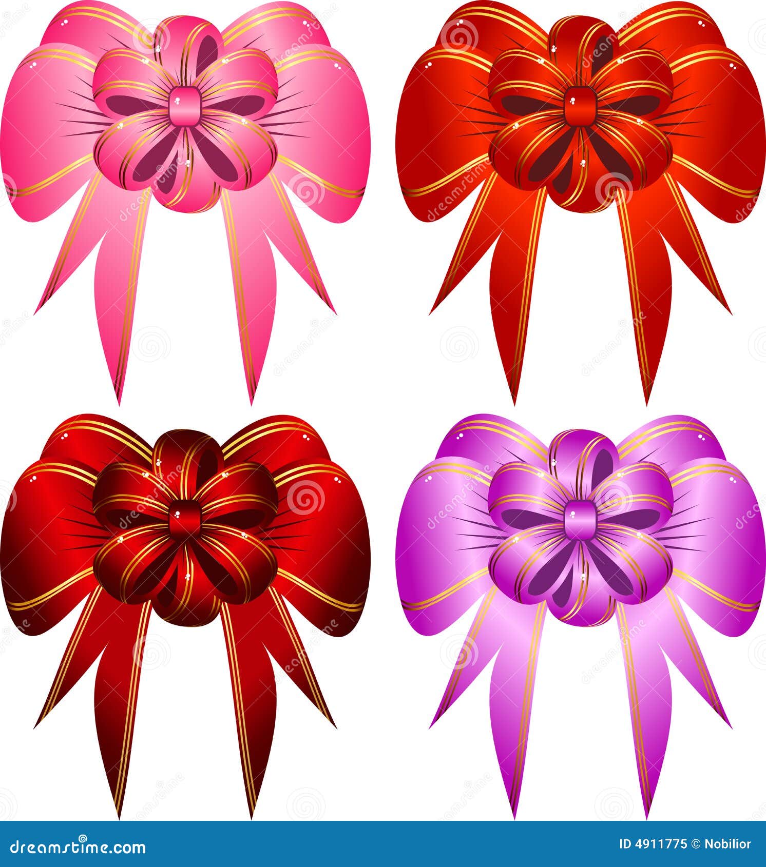 Vector set decorative bows stock vector. Illustration of interior - 4911775