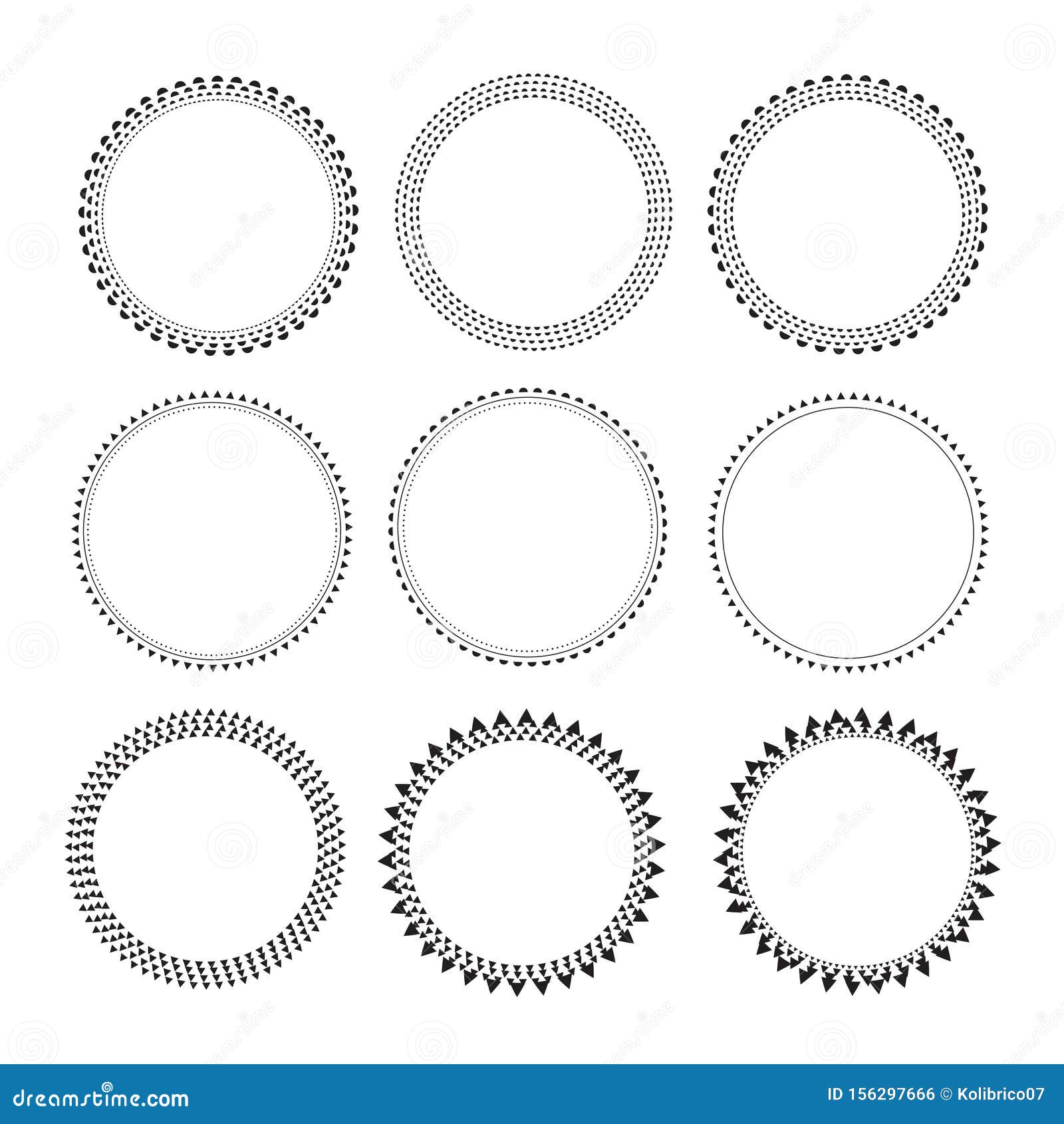 Vector Set of Decorative Circle Border Frames Stock Vector ...
