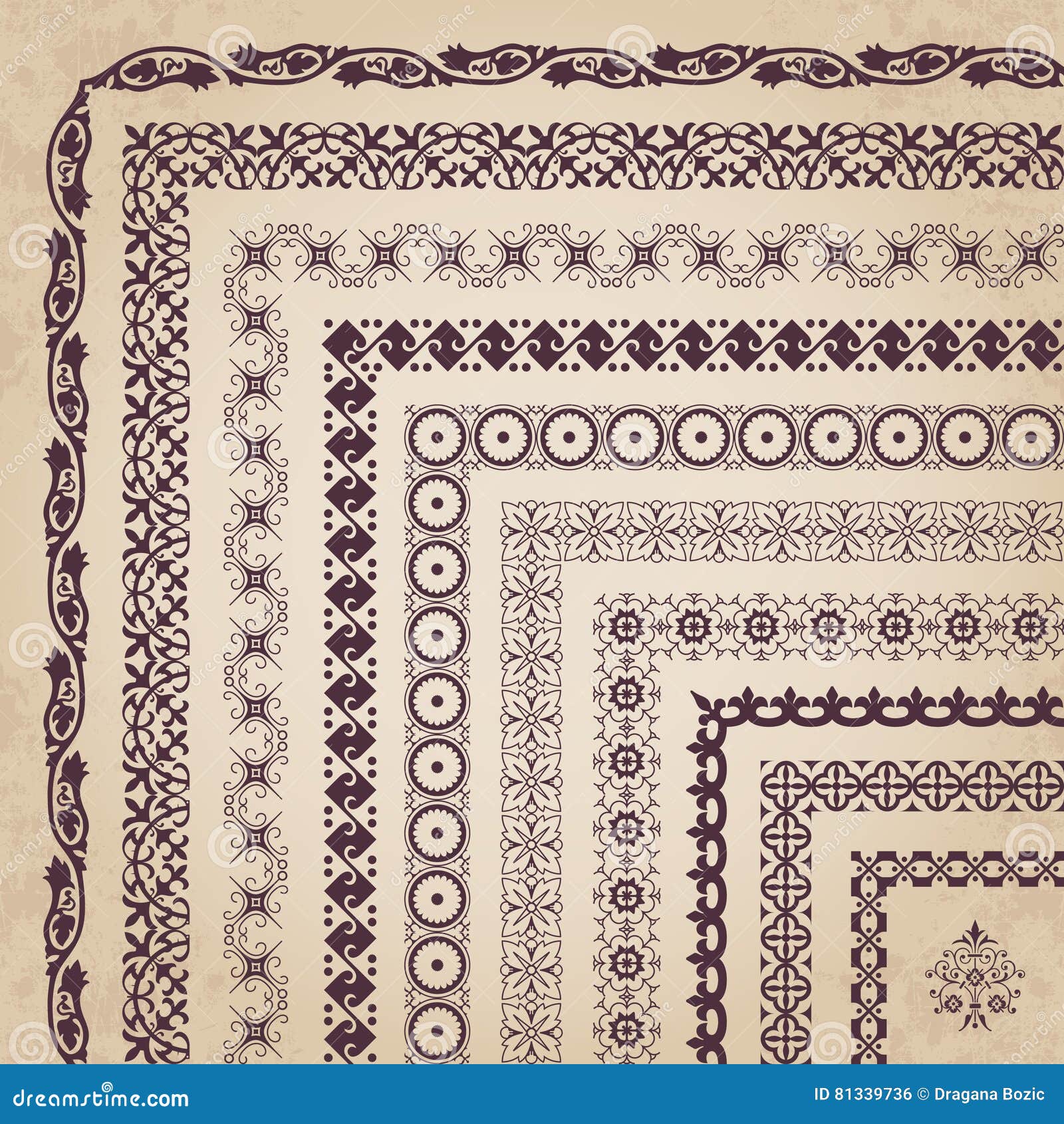 Vector Set of Decorative Corner Borders and Frames Stock Vector - Illustration of exclusive ...