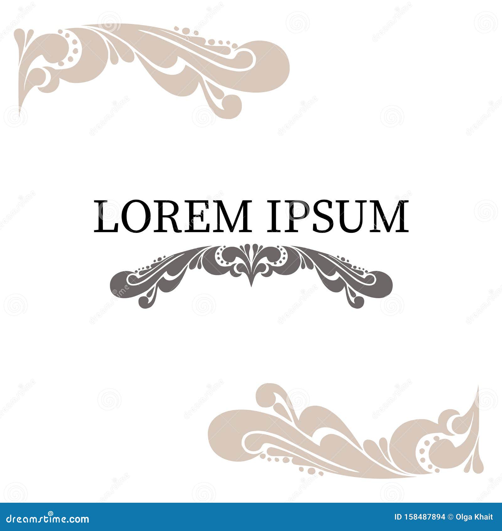 Vector Set of Decorative Elements in Baroque Style. Elegant Curl Frame ...