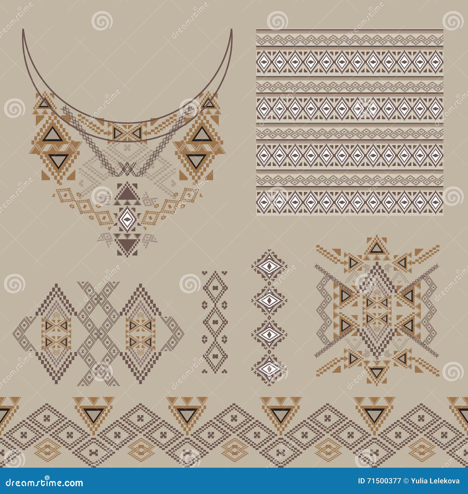 Vector Set of Decorative Elements for Design and Fashion in Ethnic ...