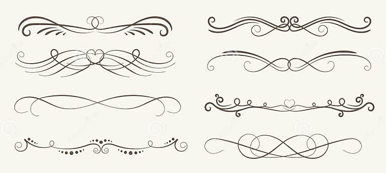 Vector Set of Decorative Elements, Frame and Line Vintage Style Stock ...