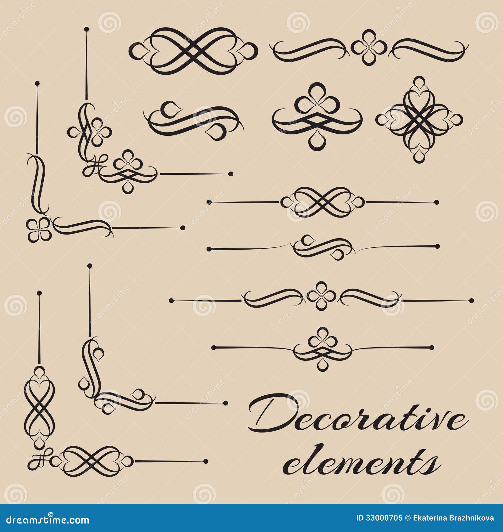 Vector Set of Decorative Elements and Page Decor Stock Vector ...