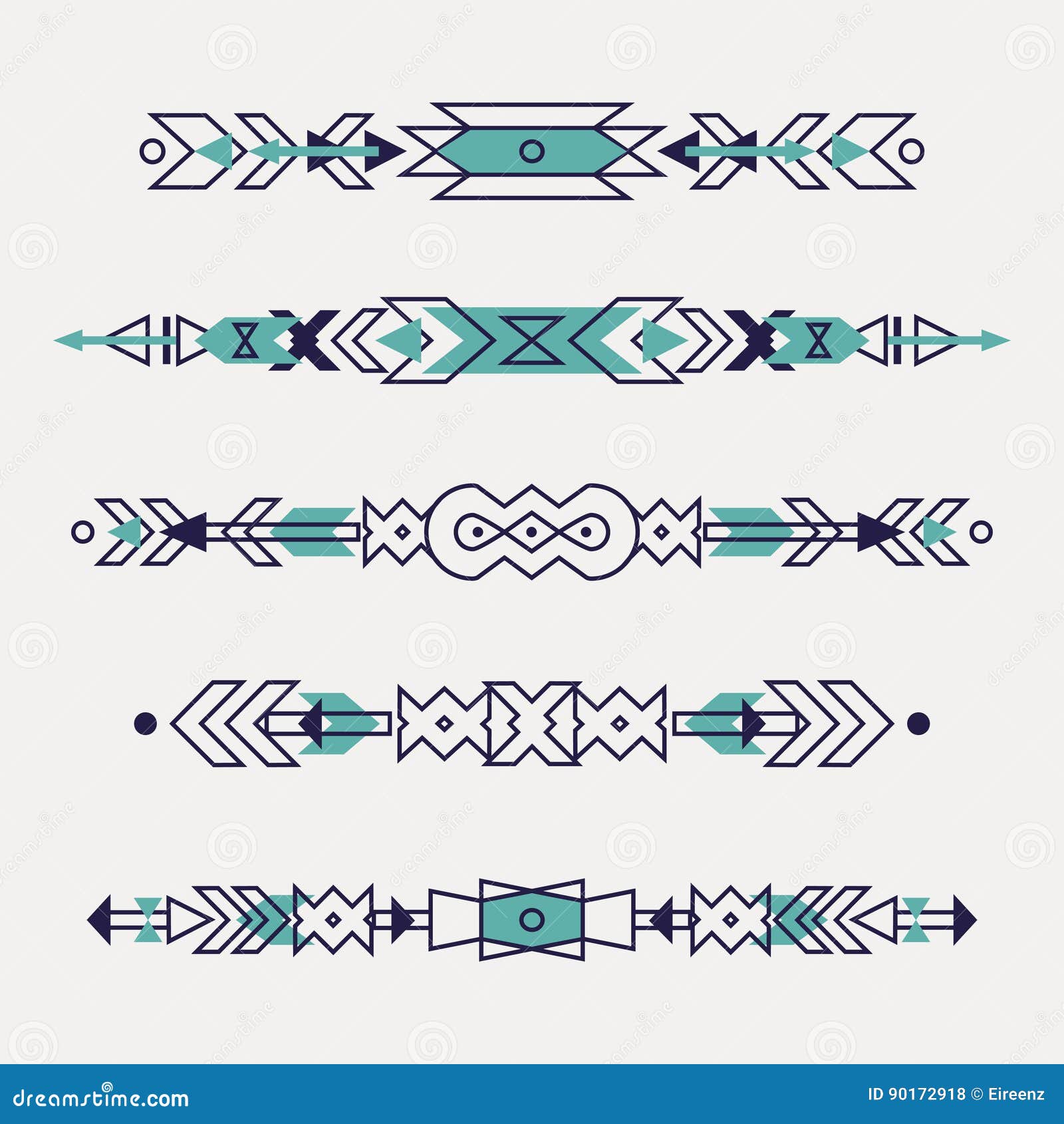 Vector Set Of Decorative Ethnic Borders | CartoonDealer.com #90172918
