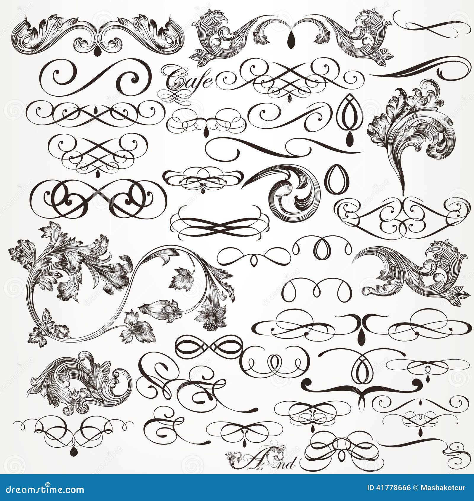 Vector Set of Decorative Flourishes for Design Stock Vector ...