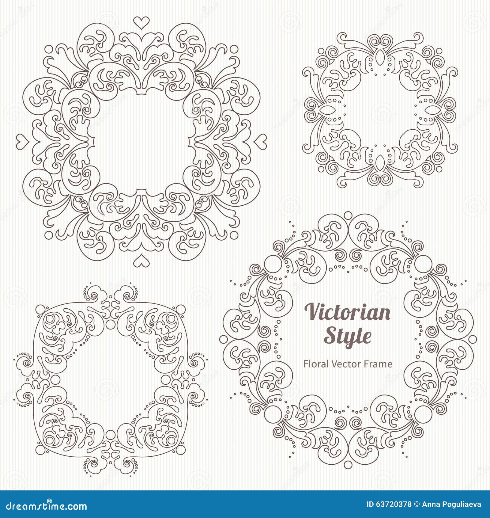 Vector Set of Decorative Frames in Victorian Style. Stock Vector ...