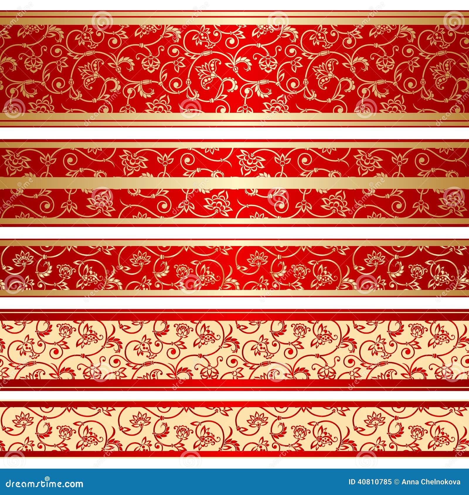 Vector Set of Decorative Ribbon. Stock Vector - Illustration of ...