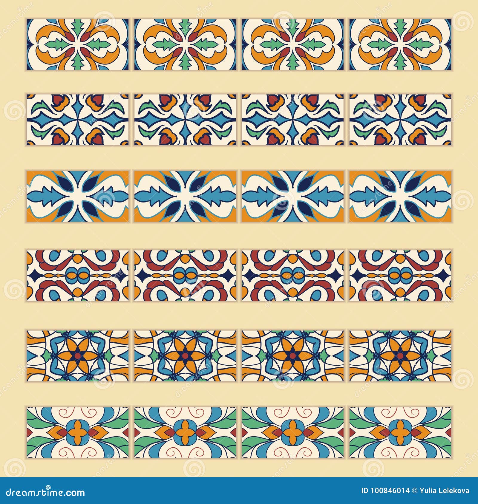 Vector Set of Decorative Tile Borders. Collection of Colored Patterns ... Vector Set of Decorative Tile Borders. Collection of Colored Patterns ...