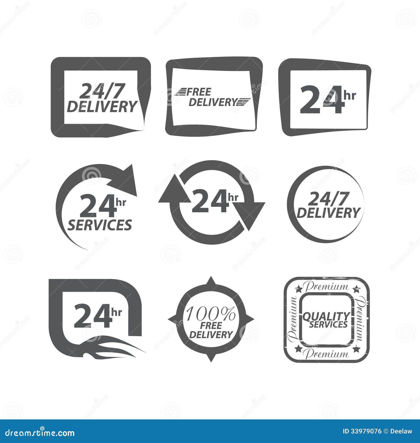 Vector Set of Delivery Signs, Badges, Labels, Stock Illustration ...