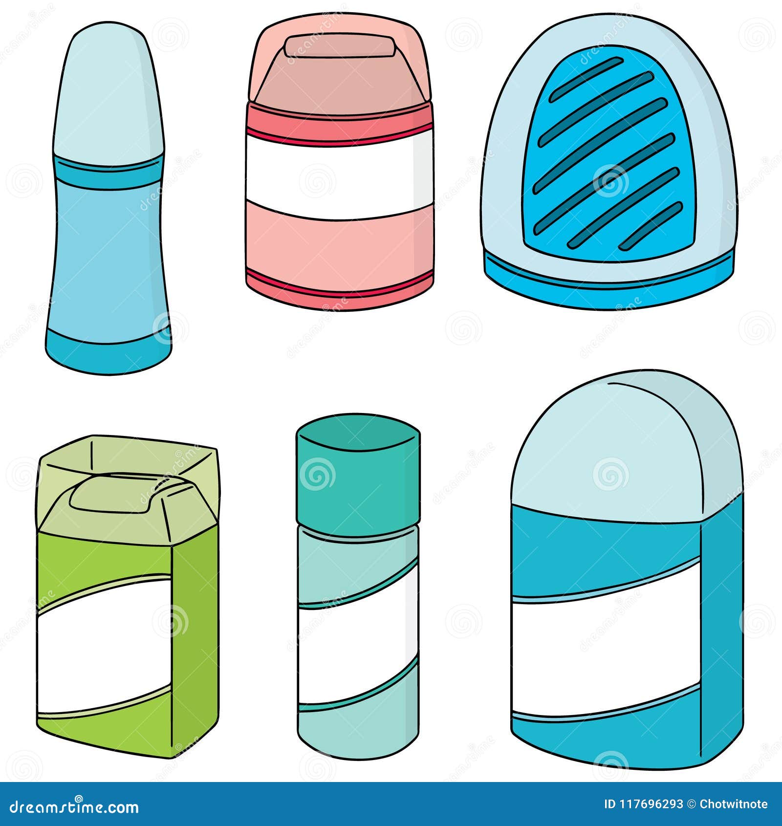 Vector set of deodorant stock vector. Illustration of fresh - 117696293