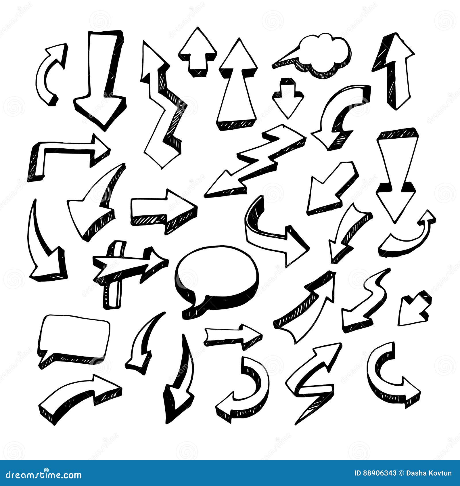 Vector Set Design Abstract Pointer Direction Stock Vector ...