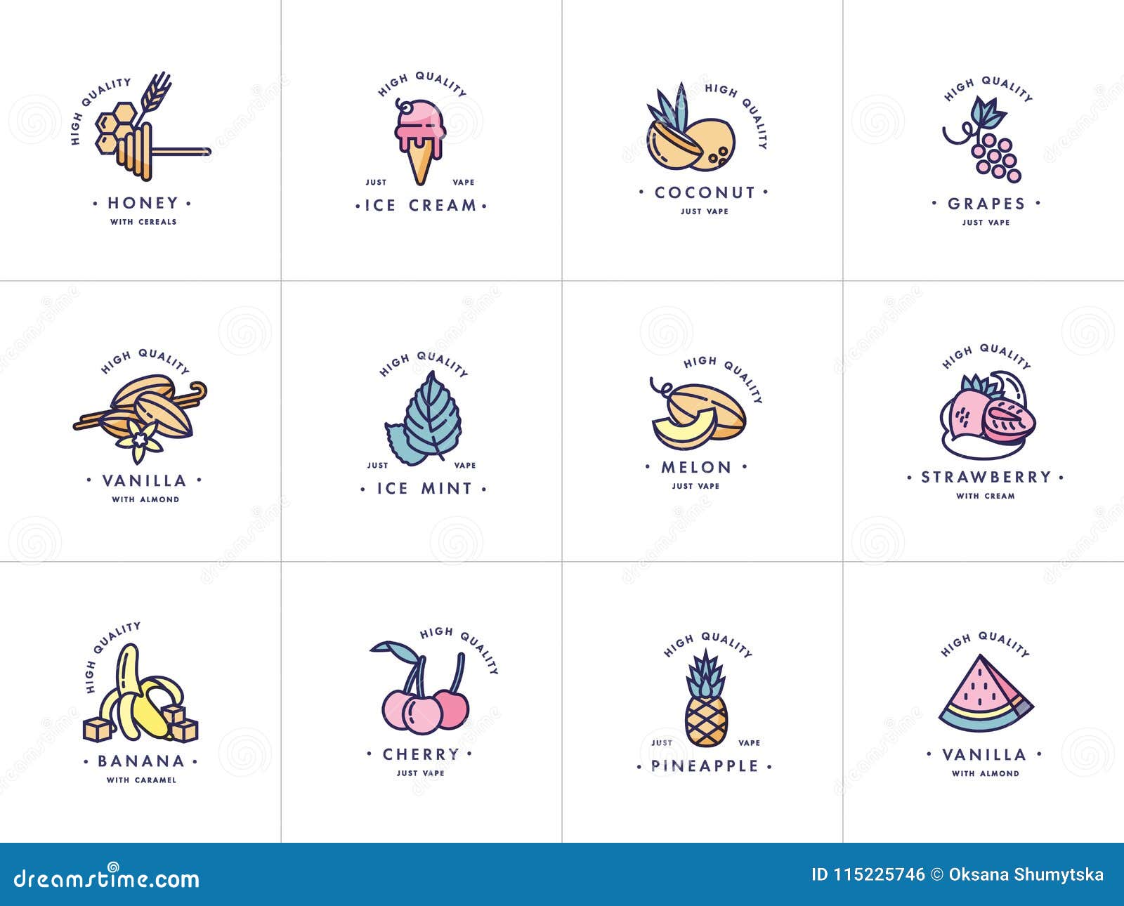 Vector Set Design Color Templates Logo and Emblems -different Tastes ...