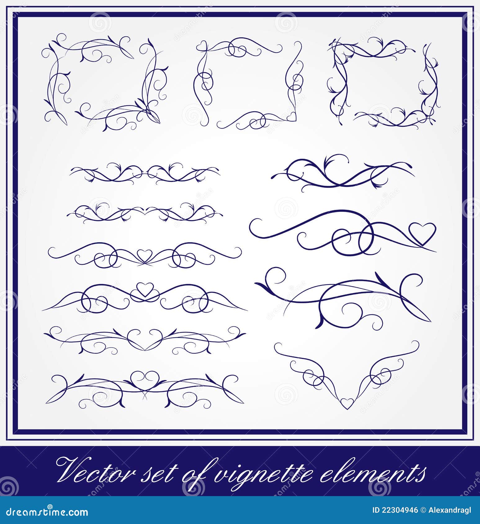 Vector Set of Design Elements Stock Vector - Illustration of headline ...