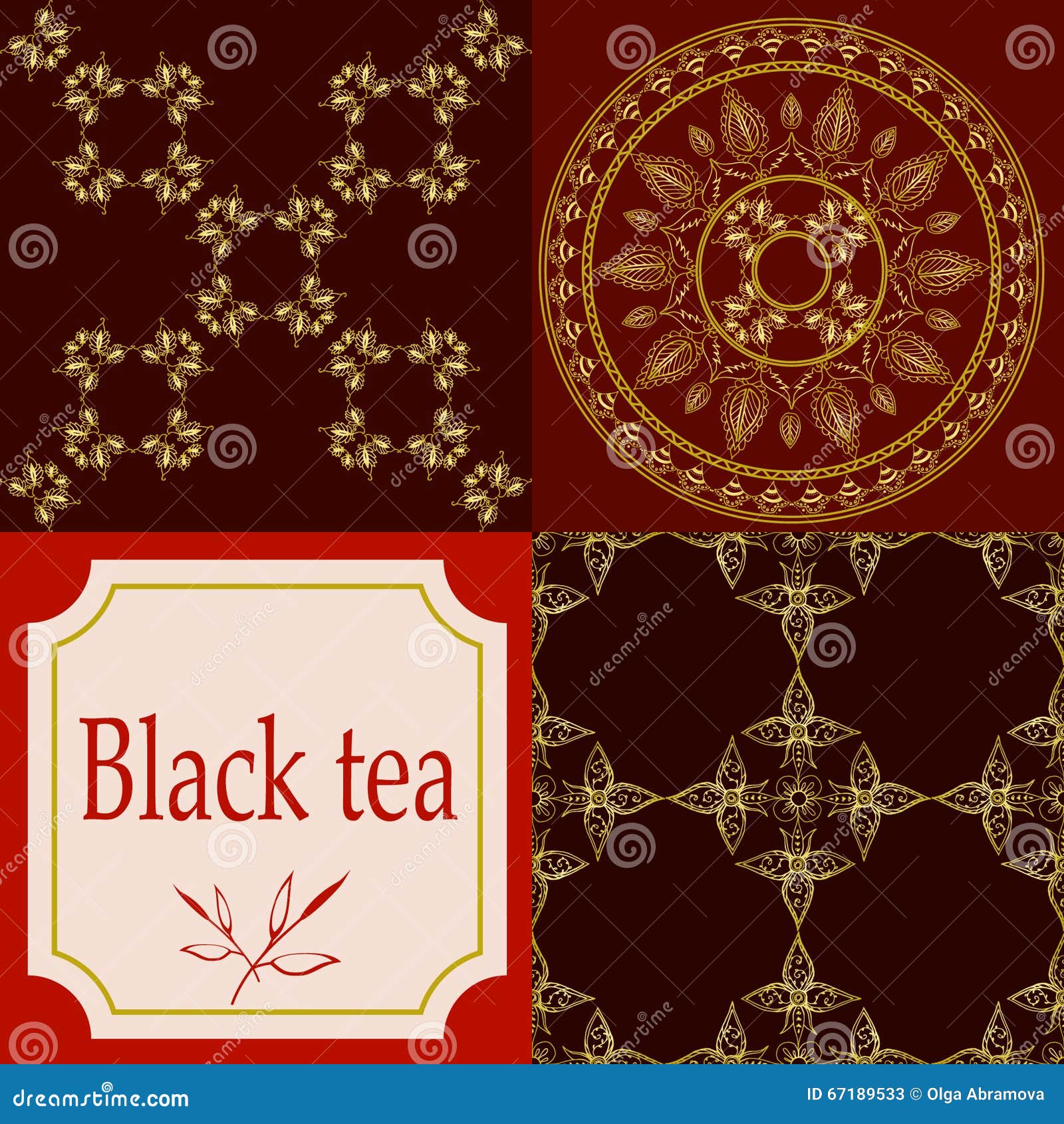Vector Set of Design Elements and Icons in Trendy Linear Style for Tea ...