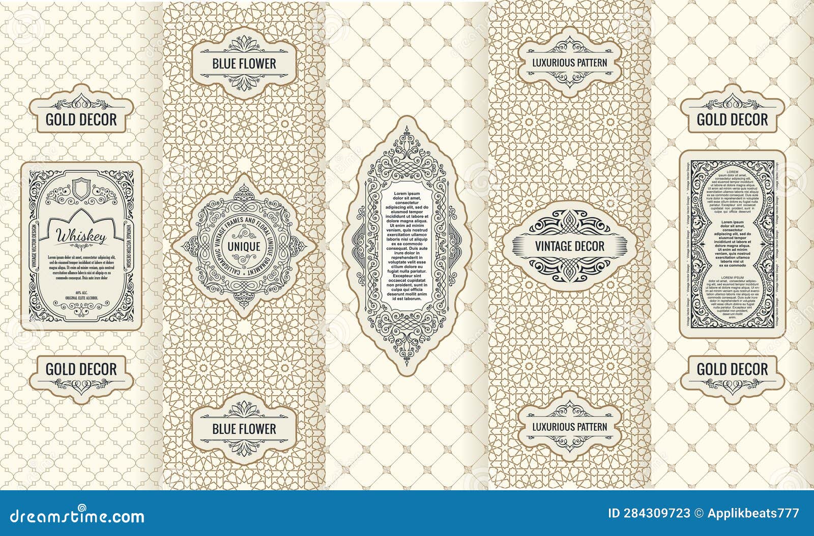 Vector Set of Design Elements Labels, Icon, Logo, Frame, Luxury ...
