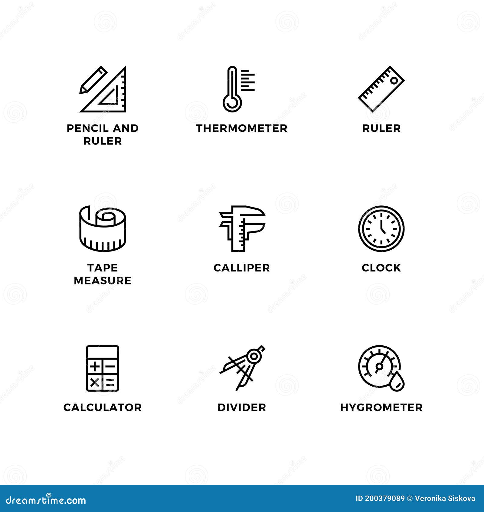 Icons Of Measuring Instruments Vector Illustration | CartoonDealer.com ...