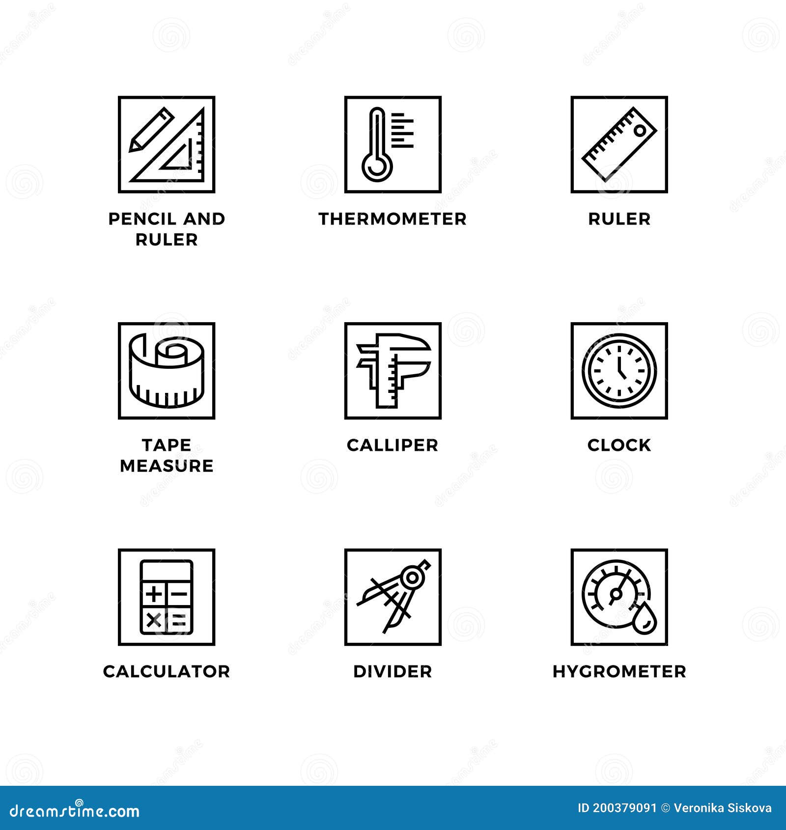 Icons Of Measuring Instruments Vector Illustration | CartoonDealer.com ...