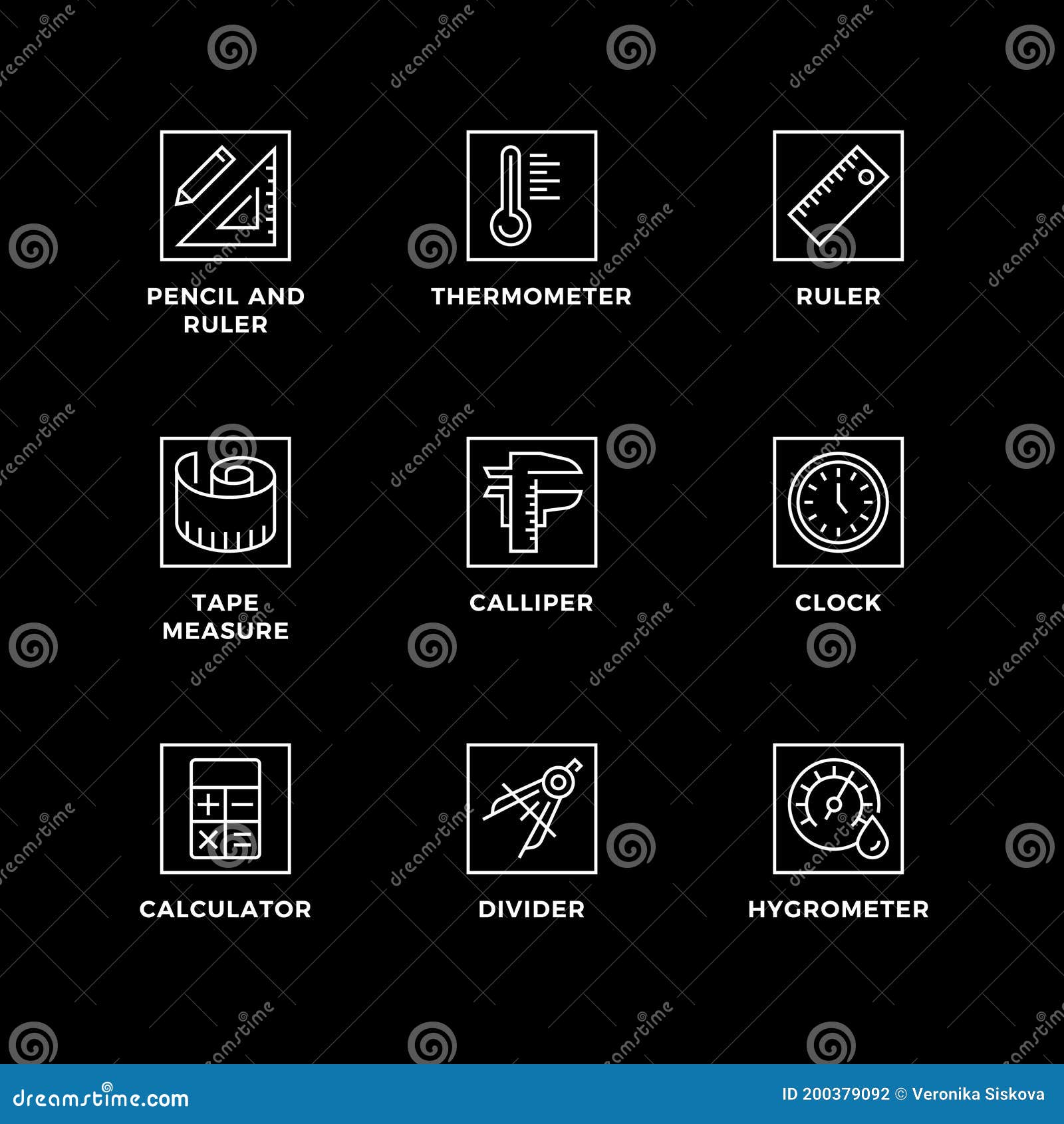 Icons Of Measuring Instruments Vector Illustration | CartoonDealer.com ...