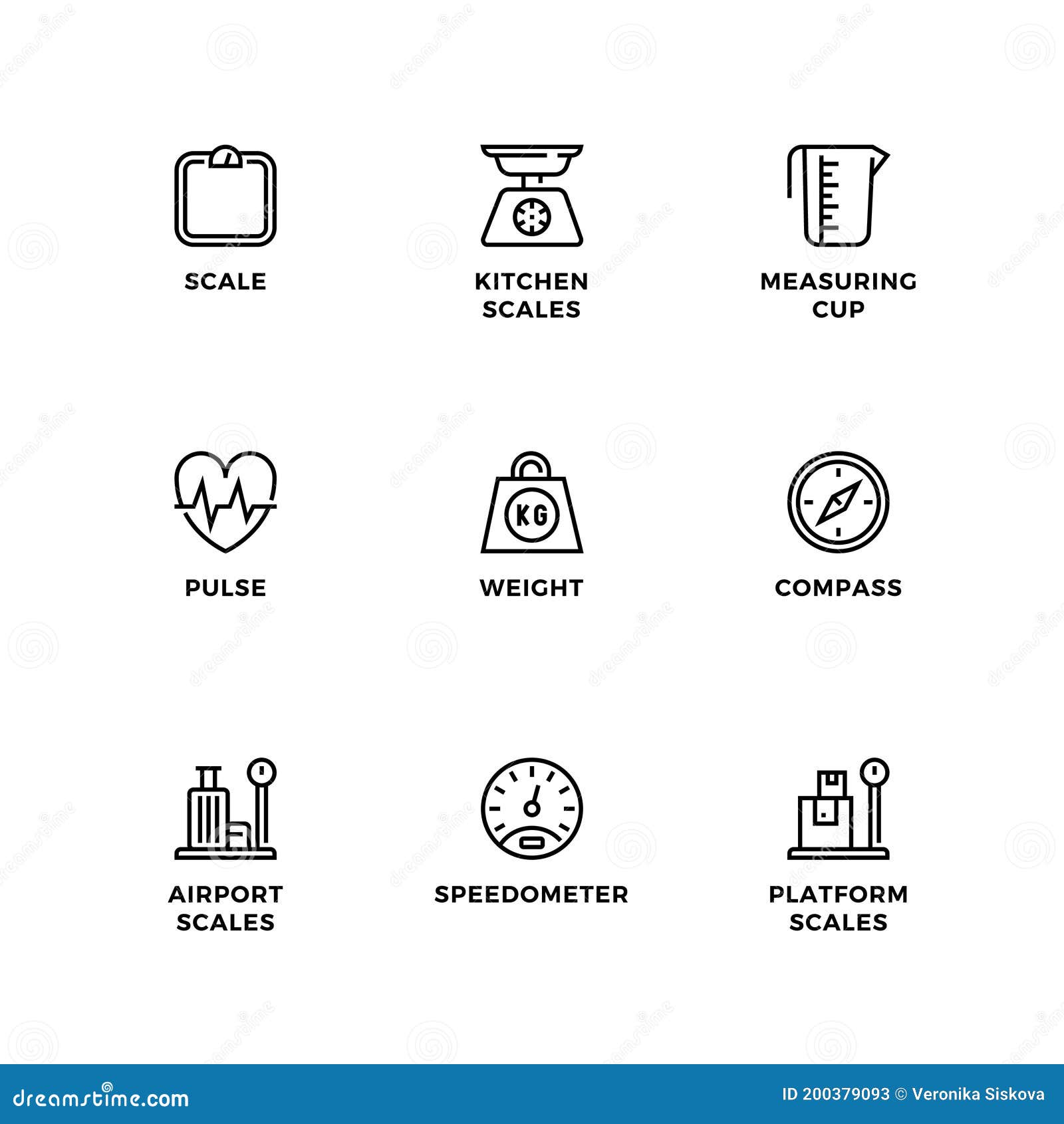 Icons Of Measuring Instruments Vector Illustration | CartoonDealer.com ...