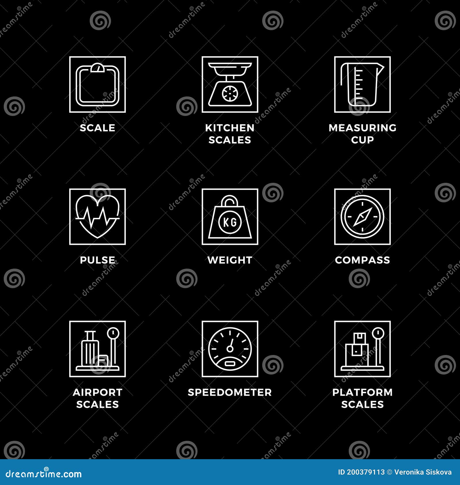 Icons Of Measuring Instruments Vector Illustration | CartoonDealer.com ...