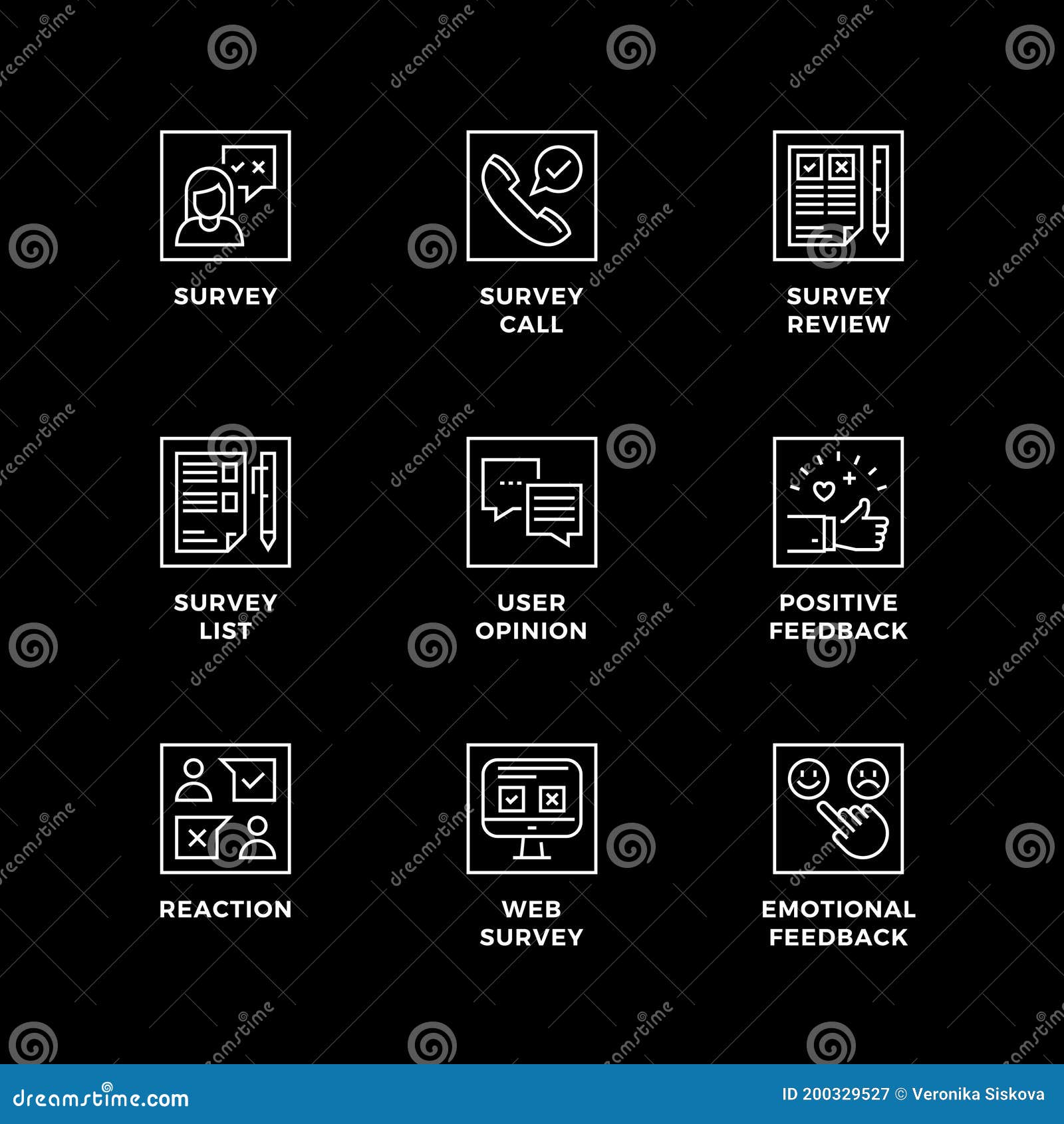 Vector Set of Icons for Survey Stock Vector - Illustration of like ...