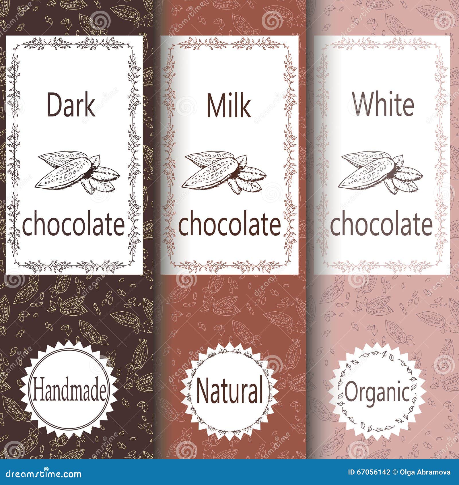 Vector Set of Design Elements and Seamless Pattern for Chocolate and ...