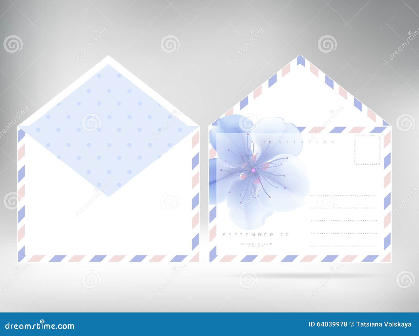 Vector Set for Design. Flower Envelope Two Sides Stock Vector ...