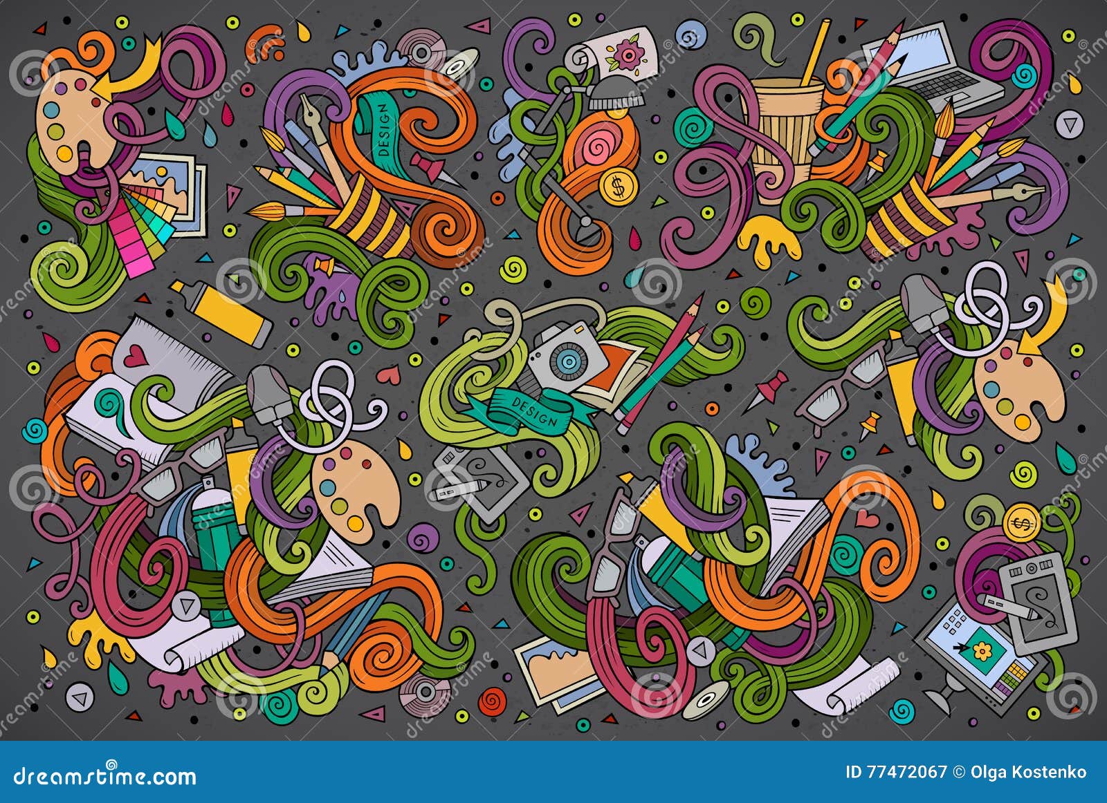 Vector Set of Design Theme Items Stock Vector - Illustration of objects ...