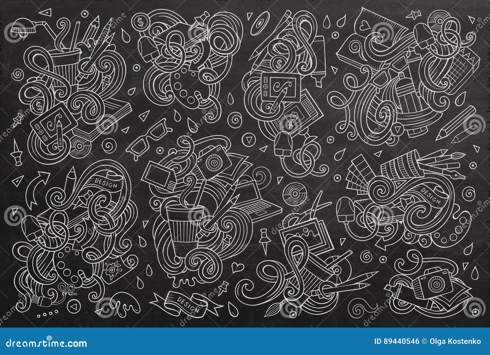 Vector Set of Design Theme Items Stock Vector - Illustration of monitor ...