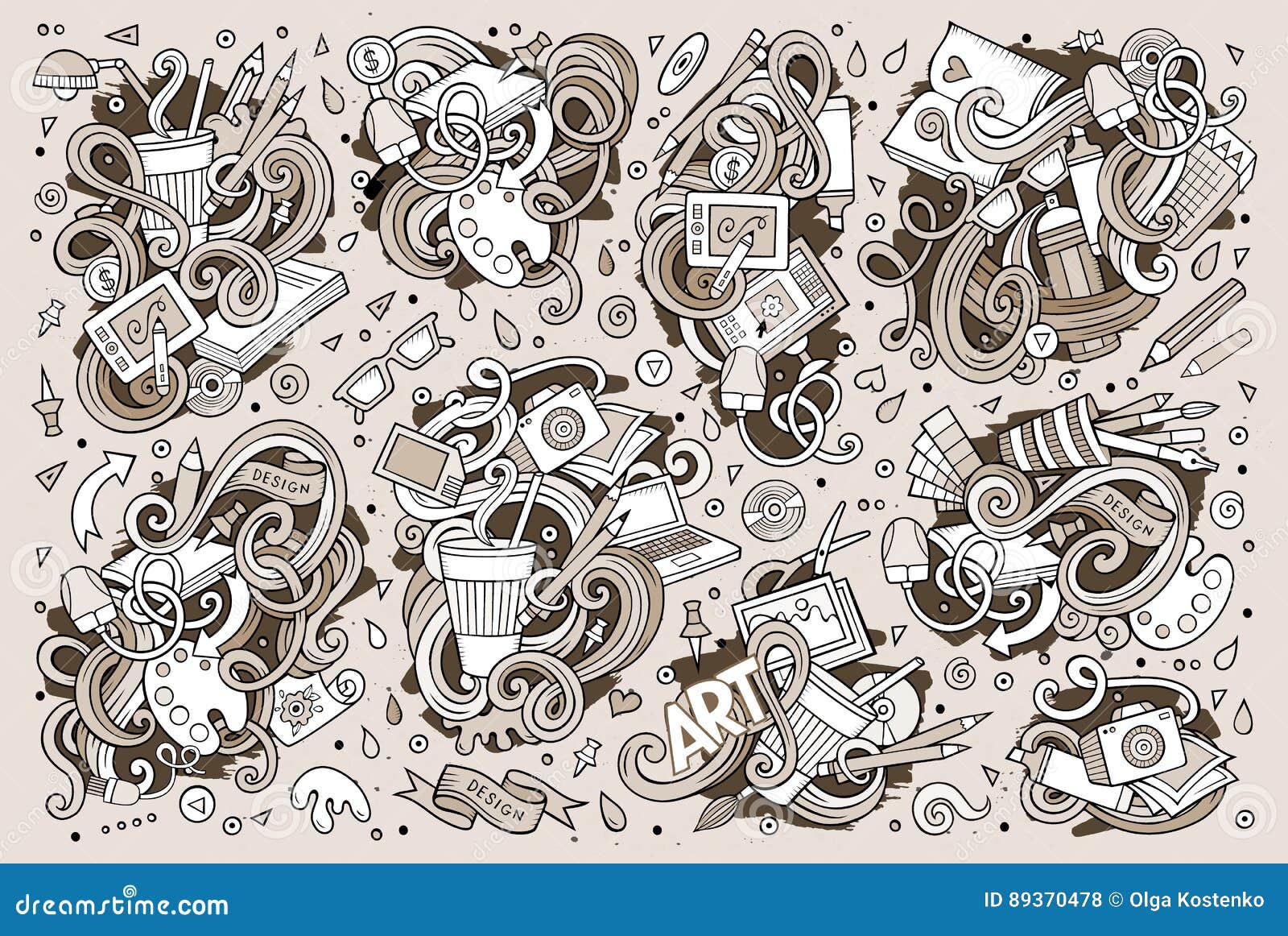 Vector Set of Design Theme Items Stock Vector - Illustration of laptop ...