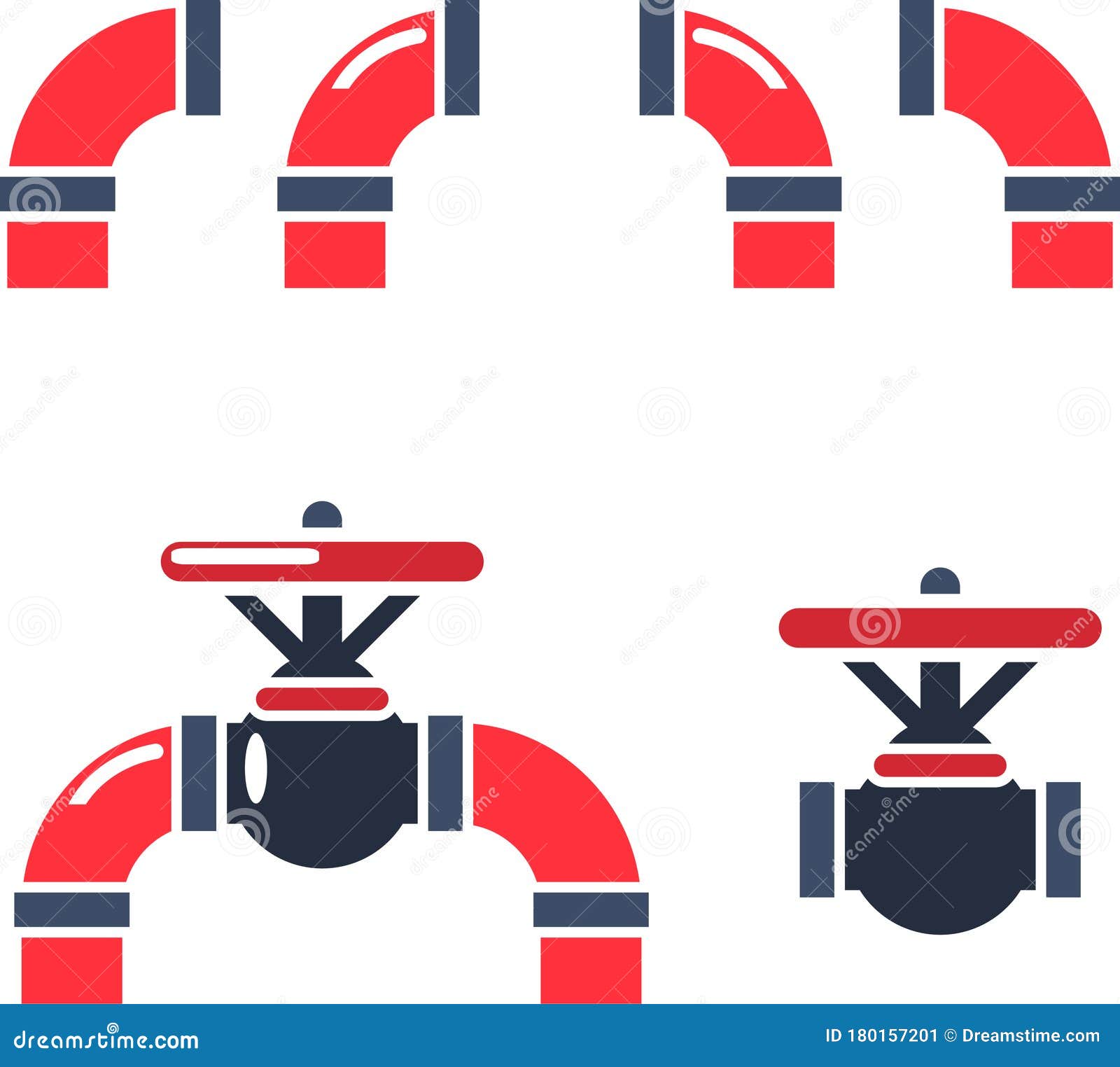 Vector Set of Details Ware Pipes System in Flat Style. Icons for Web ...