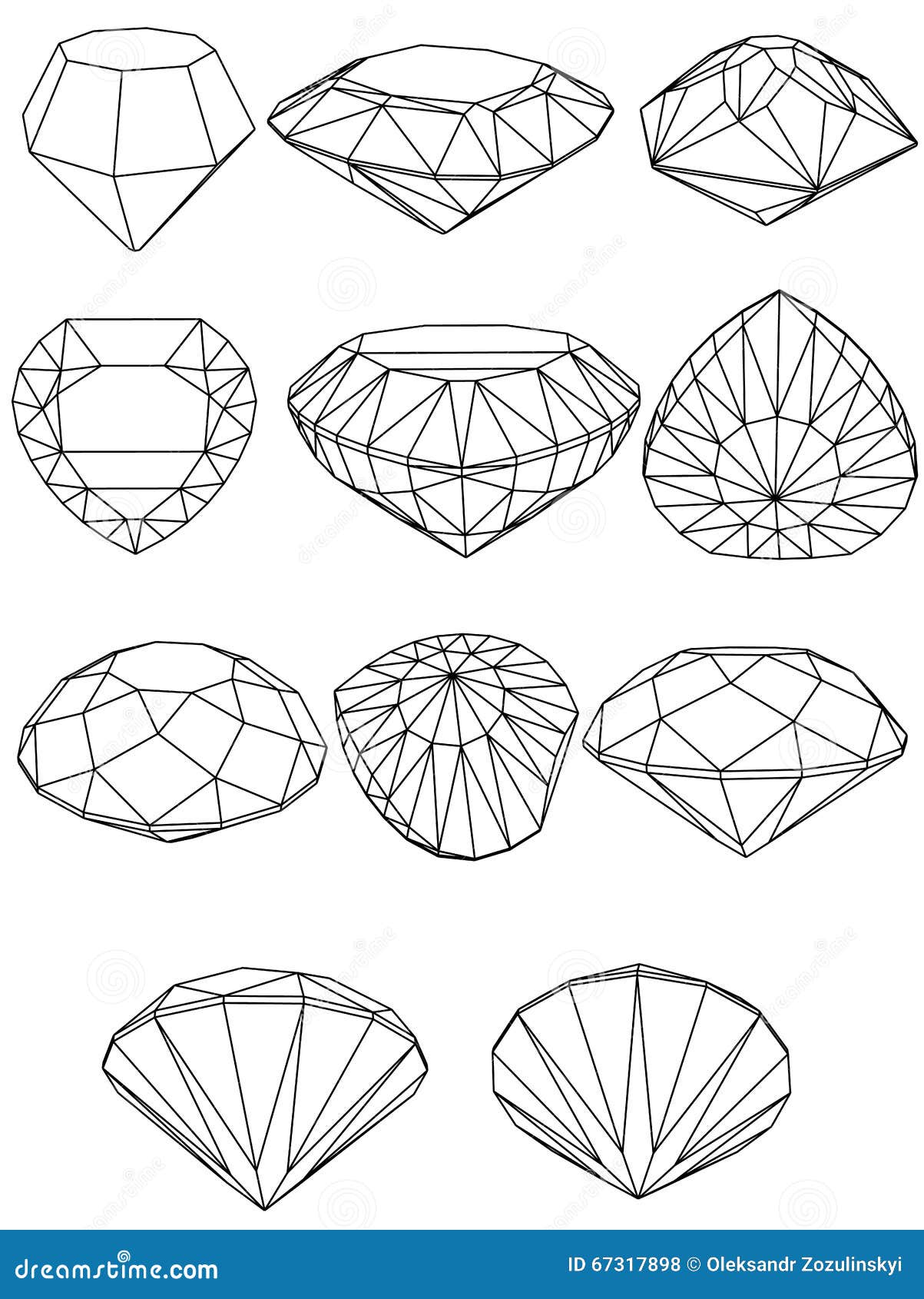 Vector Set of Diamond Design Elements Stock Vector - Illustration of ...