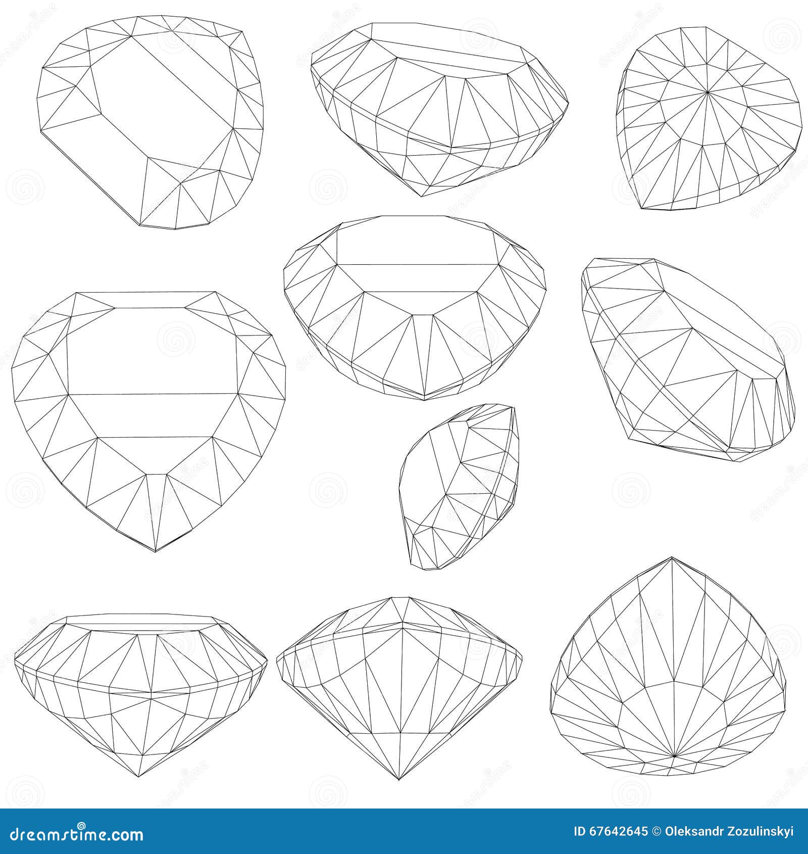 Vector Set of Diamond Design Elements Stock Vector - Illustration of ...