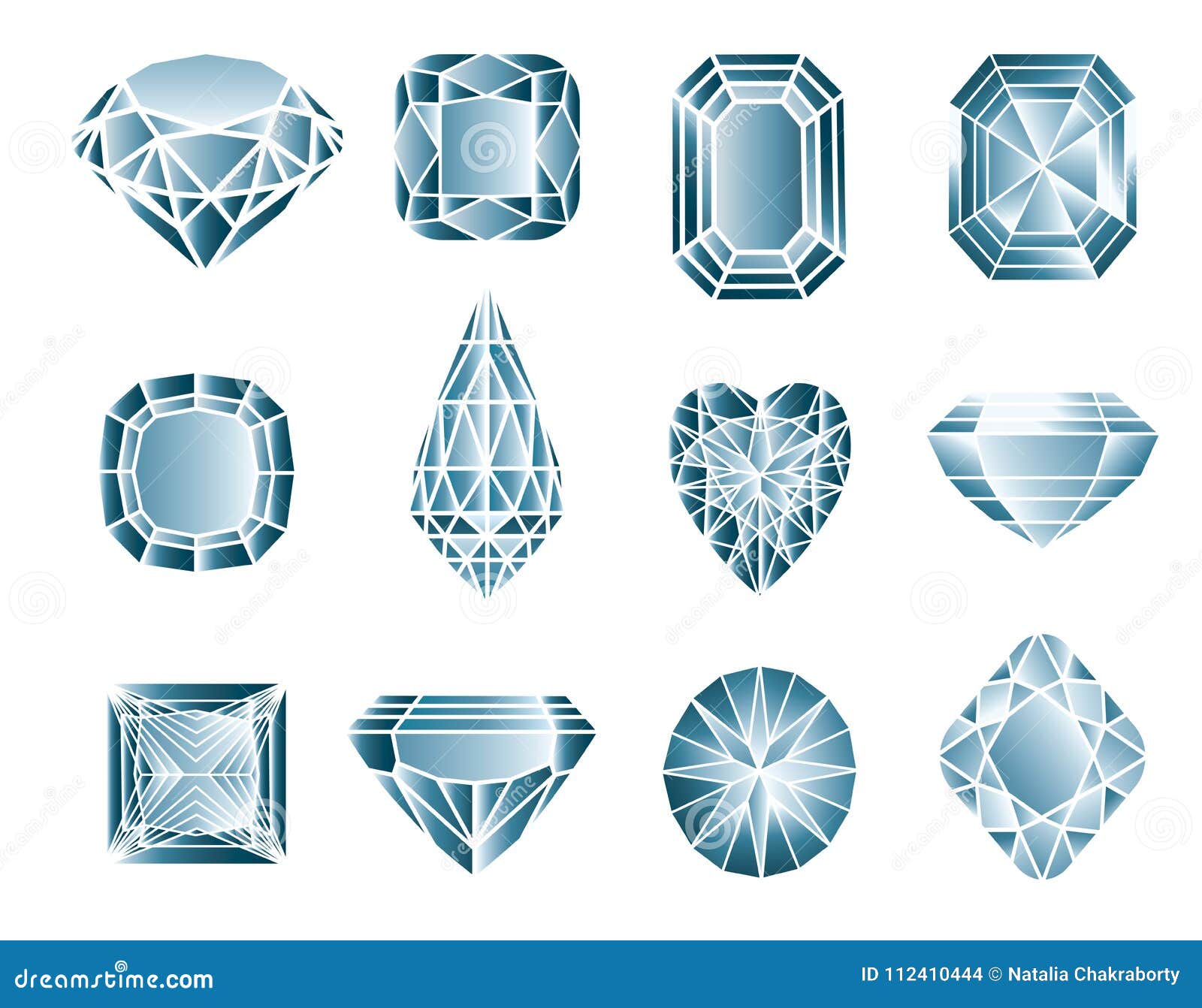 Vector Set of Diamond Design Elements Stock Vector - Illustration of ...