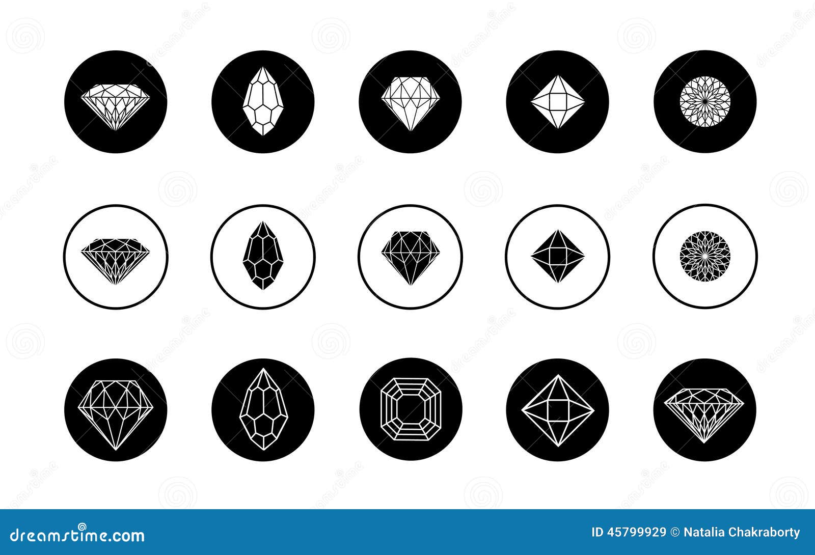 Vector Set of Diamond Icons Stock Vector - Illustration of vector ...