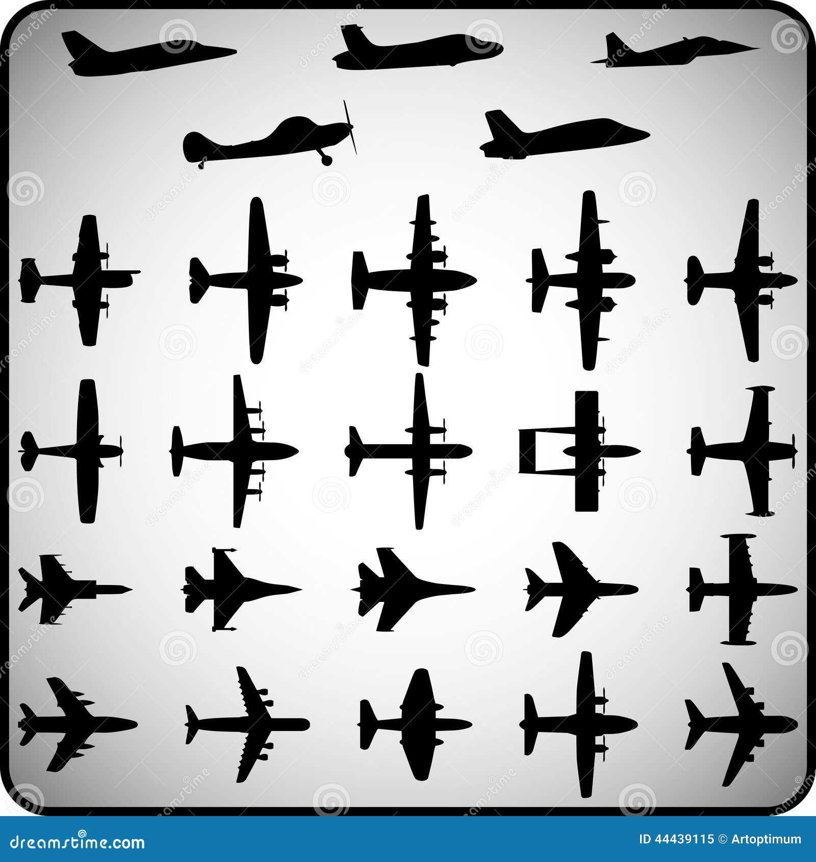 Vector Set of Different Airplane Icons. Stock Vector - Illustration of ...